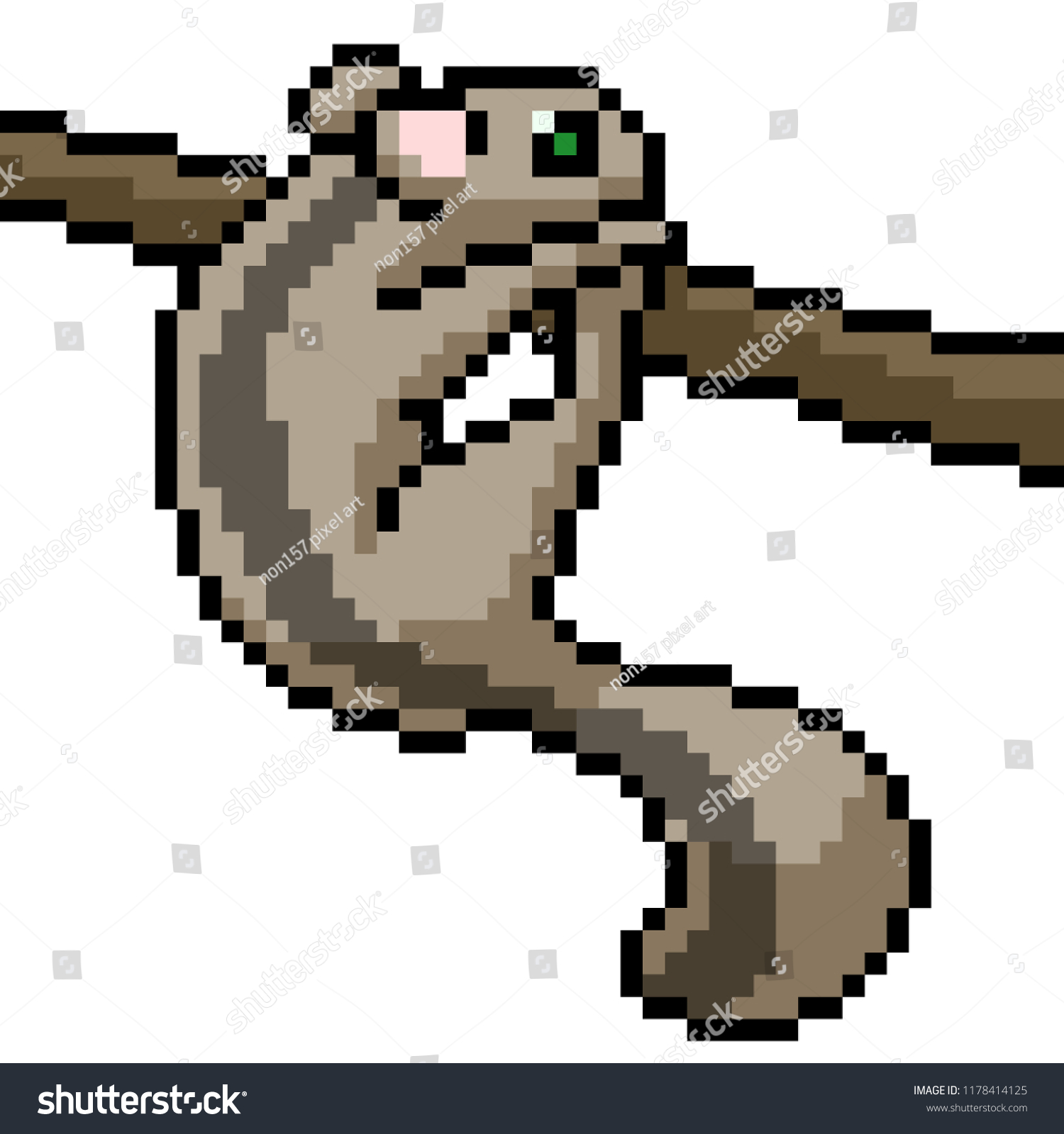 Vector Pixel Art Squirrel Isolated Cartoon: เวกเตอร์สต็อก (ปลอดค่า ...