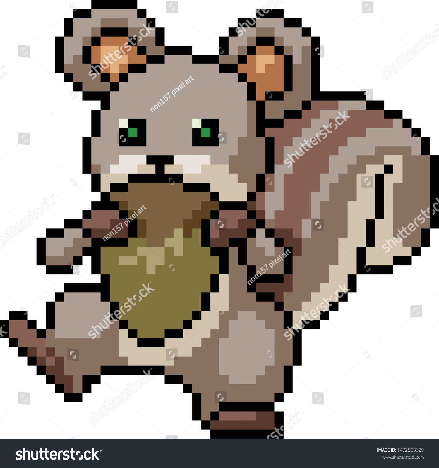 Vector Pixel Art Squirrel Isolated Cartoon 库存矢量图（免版税）1472568629 ...
