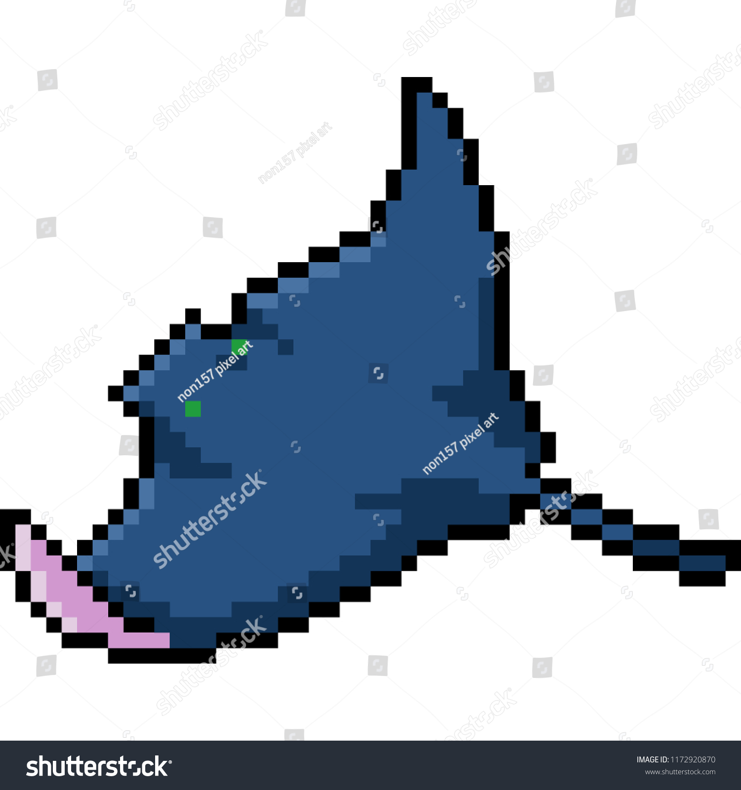 Vector Pixel Art Stingray Isolated Cartoon Stock Vector (Royalty Free ...