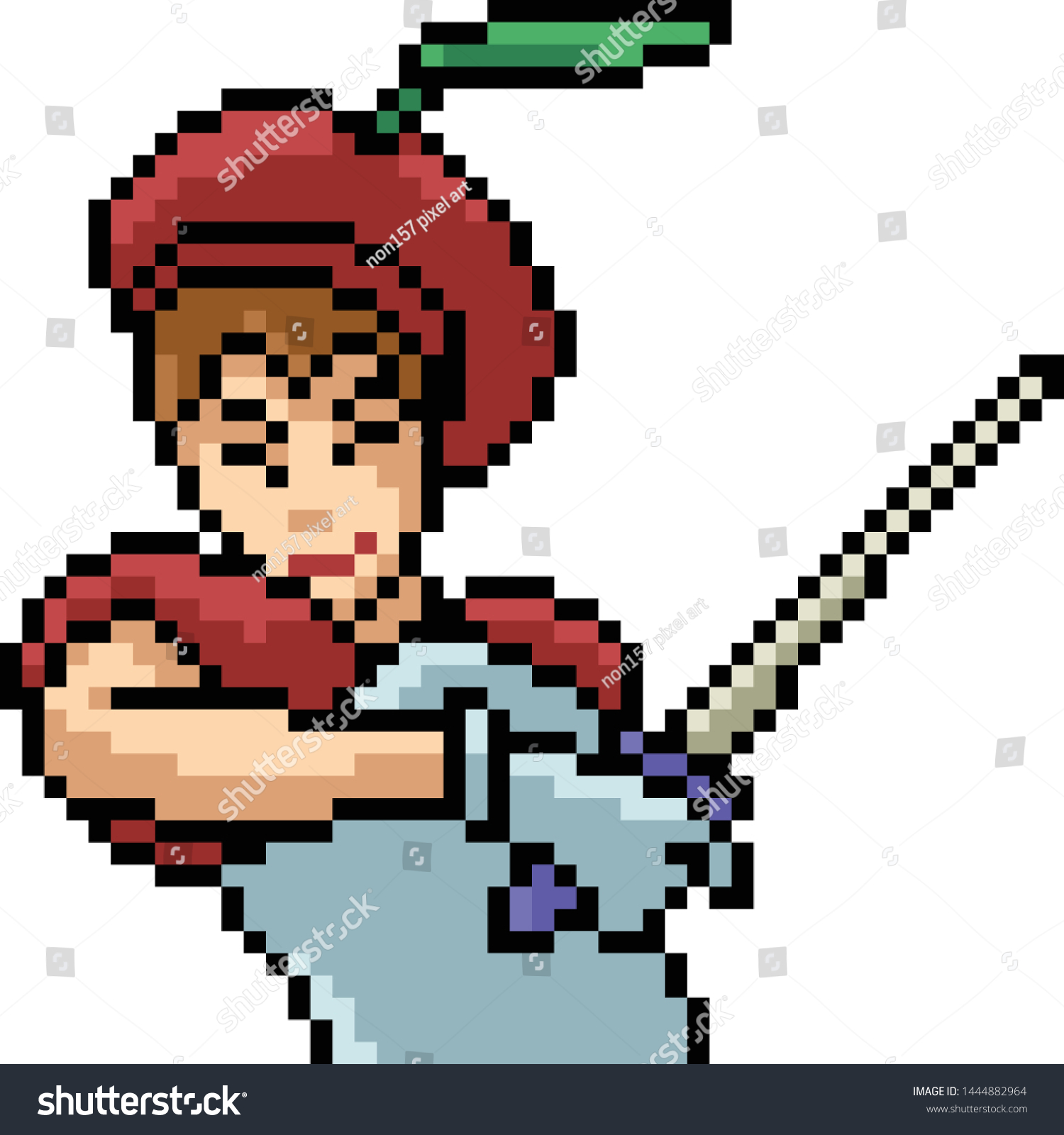 Vector Pixel Art Swordman Isolated Cartoon Stock Vector (Royalty Free ...