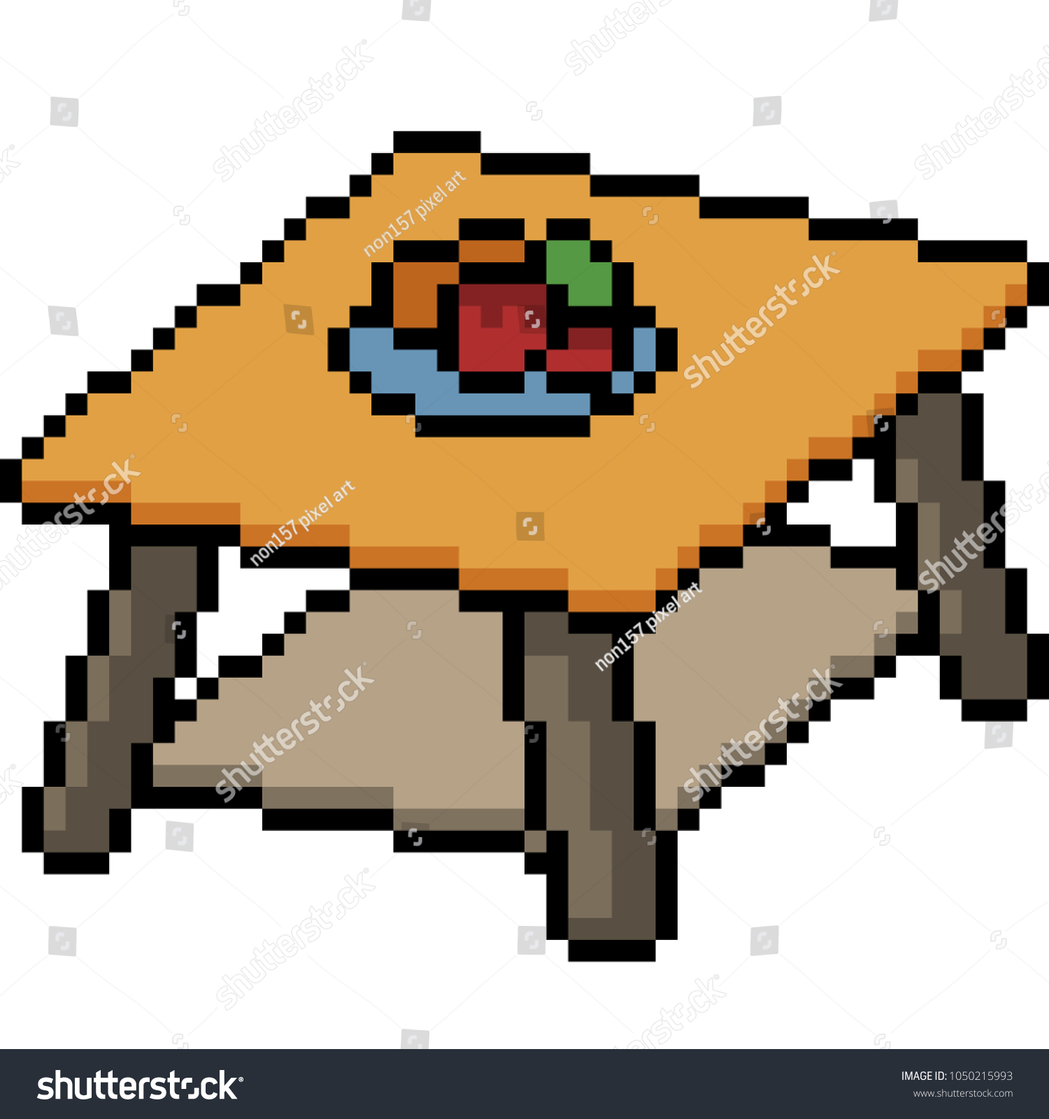 Vector Pixel Art Table Fruit Isolated Stock Vector (Royalty Free ...