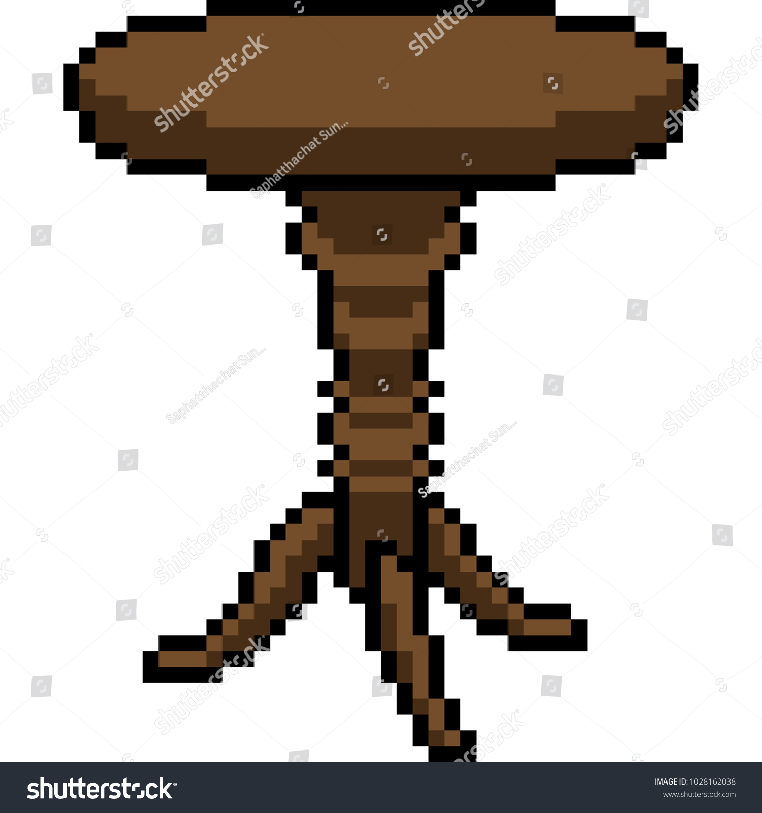 Vector Pixel Art Table Isolated Cartoon Stock Vector (Royalty Free ...