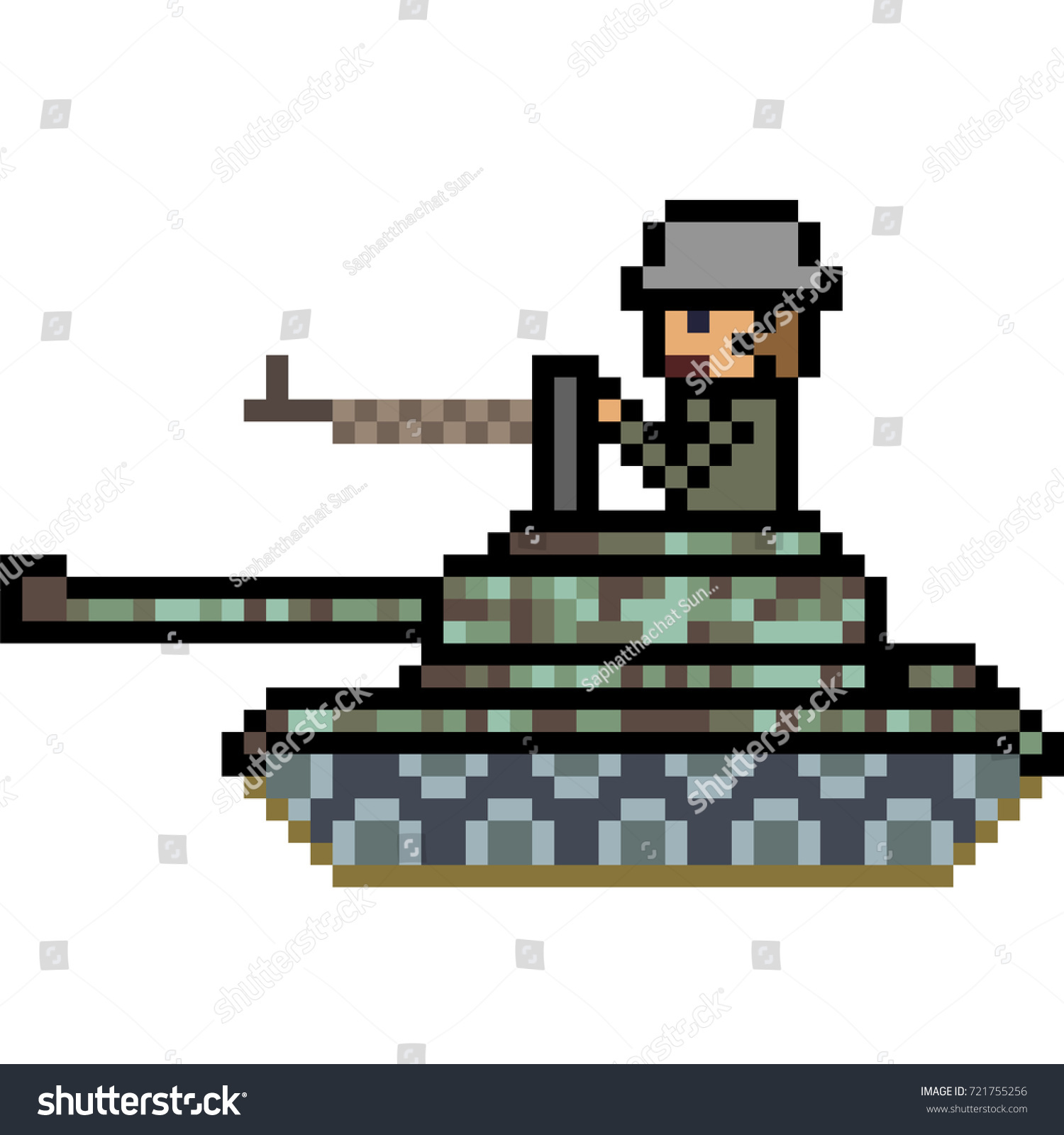 Vector Pixel Art Tank Isolated Image vectorielle de stock (libre de ...