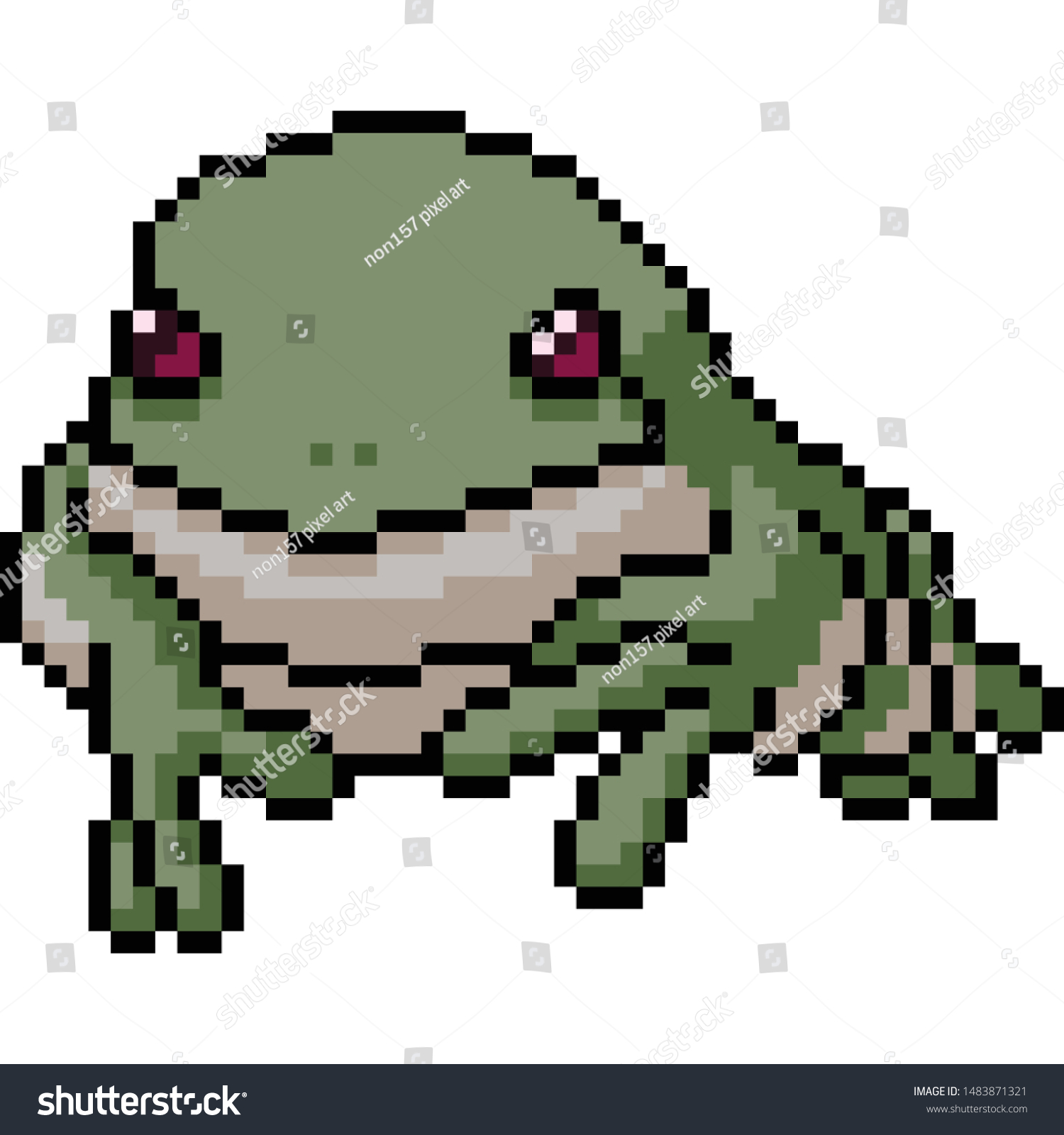Vector Pixel Art Toad Isolated Cartoon Stock Vector (Royalty Free ...