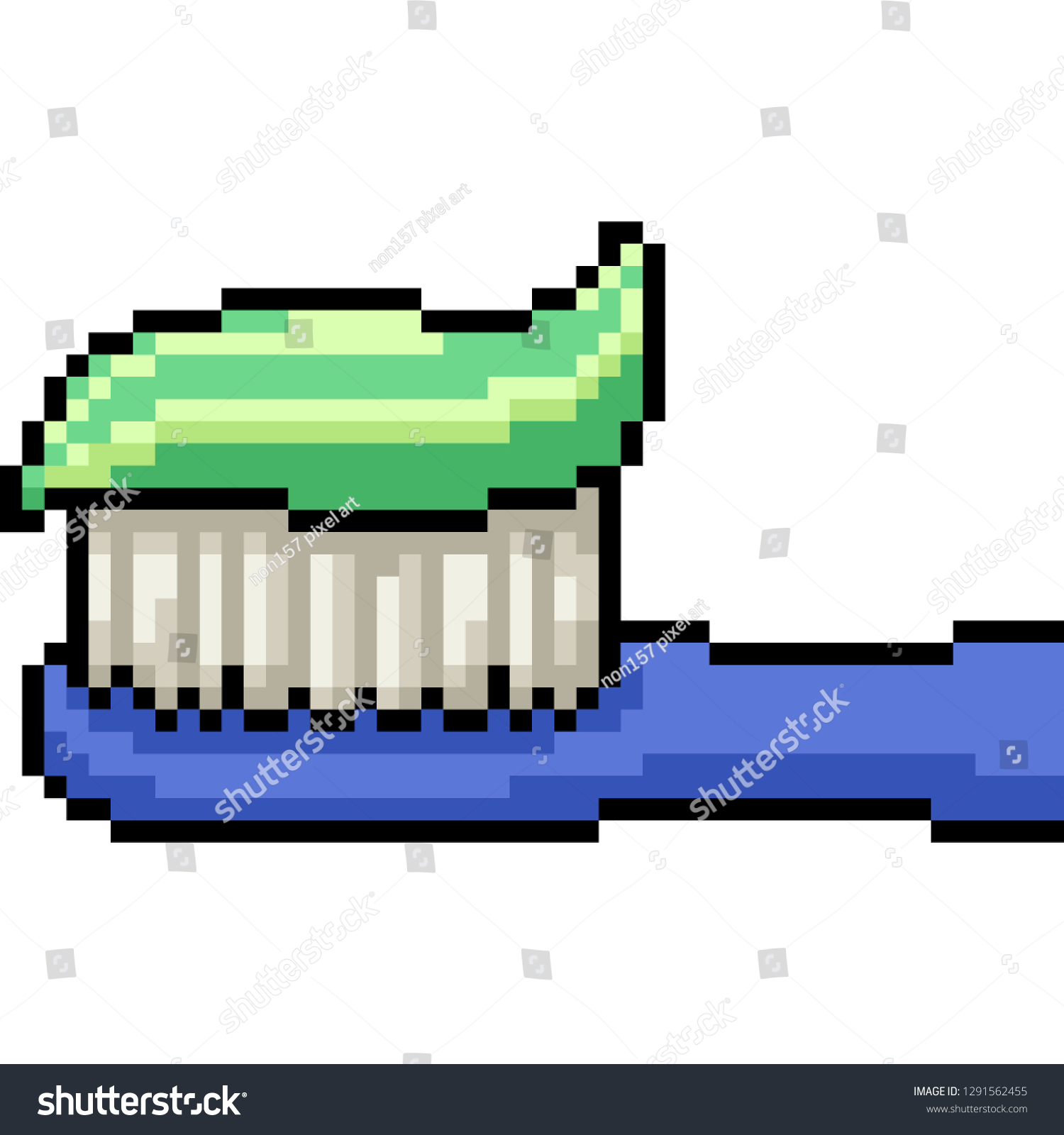 Vector Pixel Art Toothbrush Isolated Cartoon: เวกเตอร์สต็อก (ปลอดค่า ...