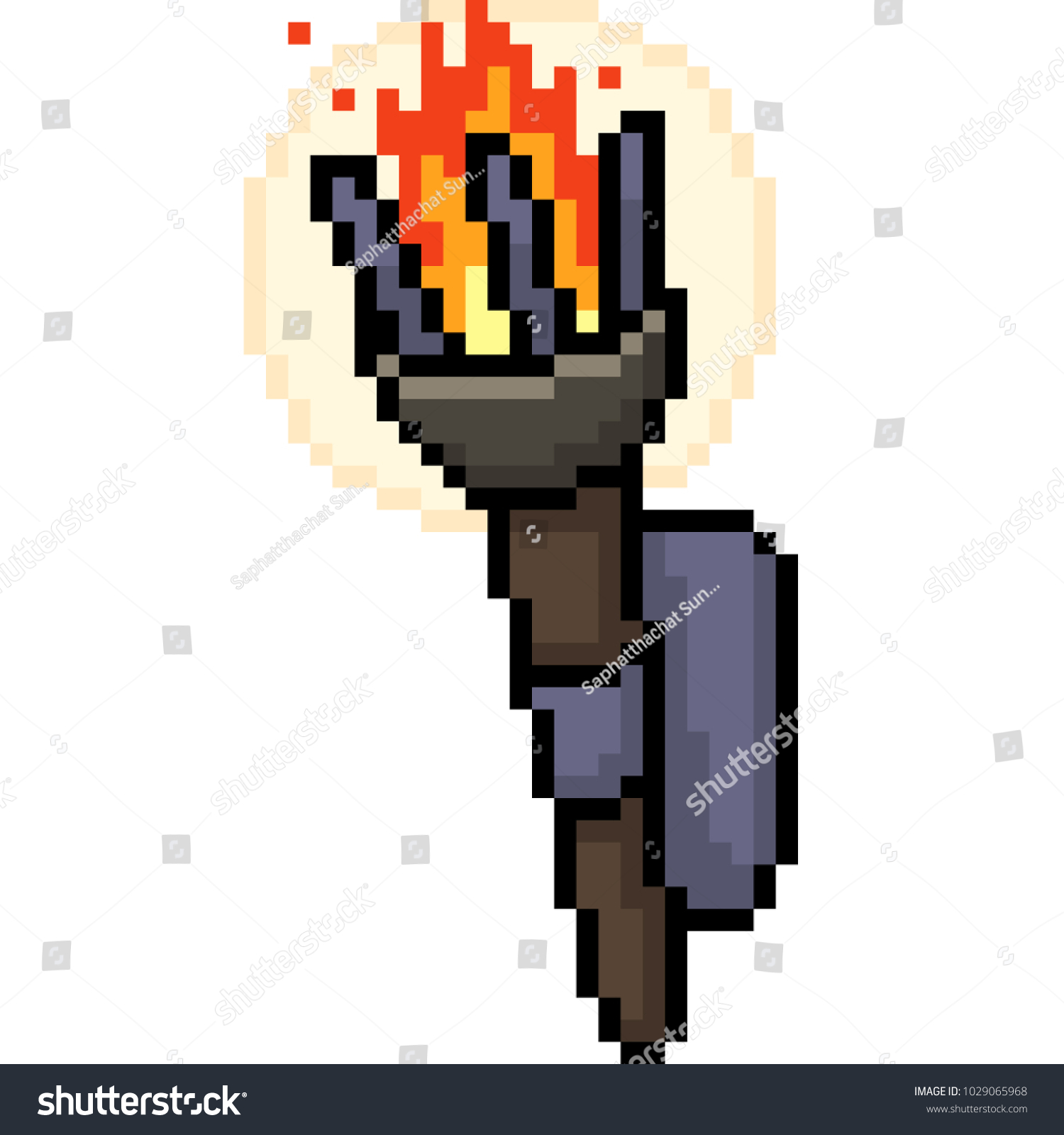 Vector Pixel Art Torch Isolated Cartoon: เวกเตอร์สต็อก (ปลอดค่า ...