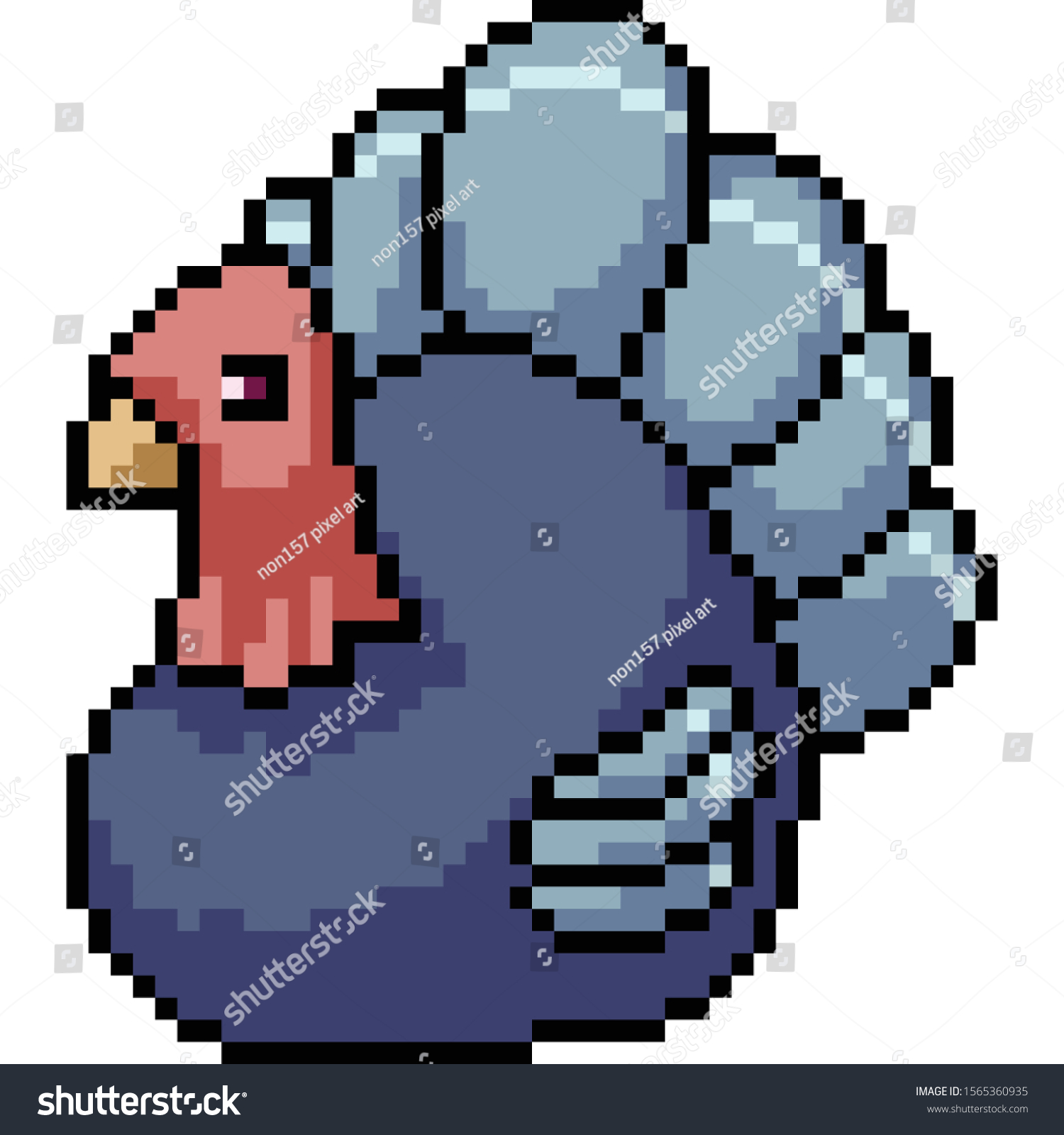 Vector Pixel Art Turkey Isolated Cartoon: เวกเตอร์สต็อก (ปลอดค่า ...