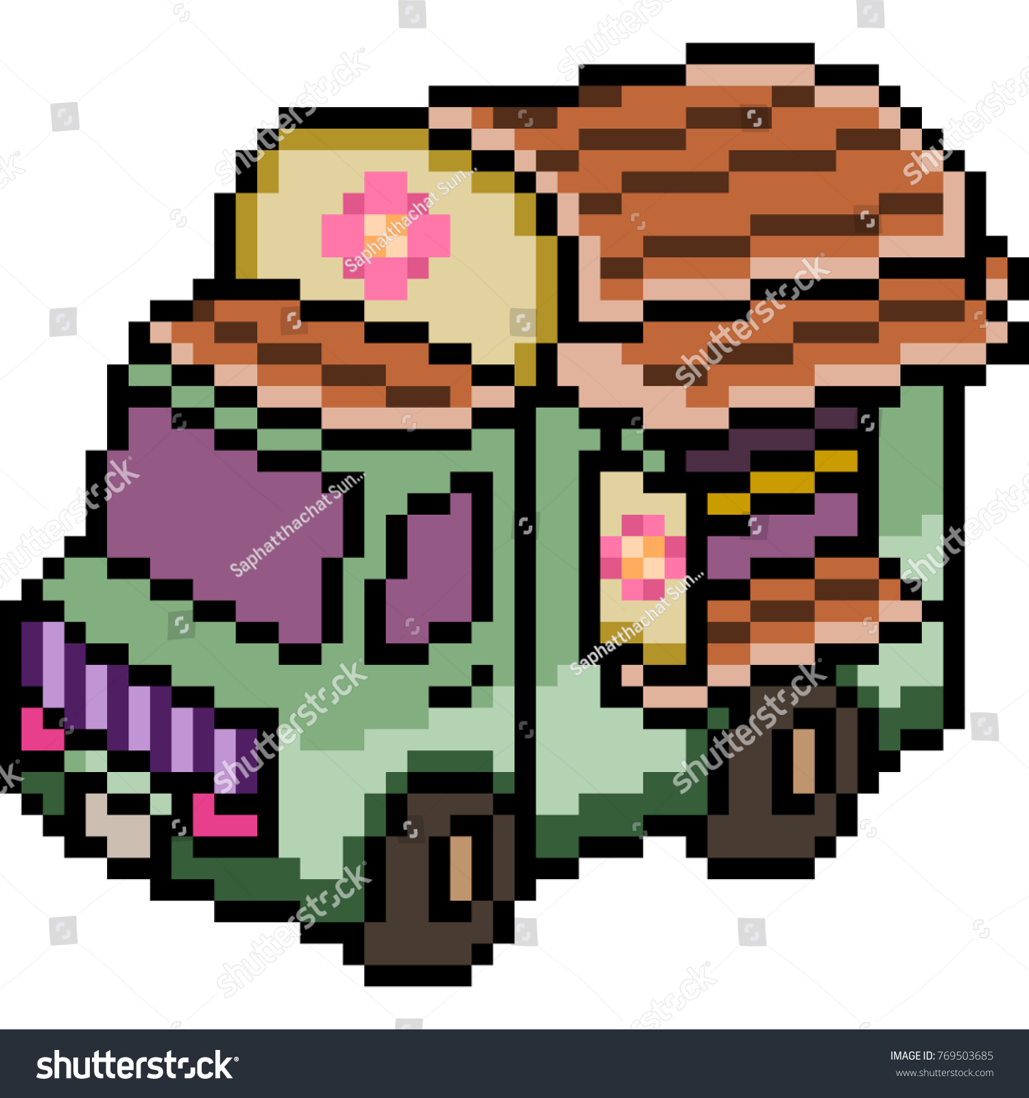 Vector Pixel Art Van Truck Isolated: เวกเตอร์สต็อก (ปลอดค่าลิขสิทธิ์ ...