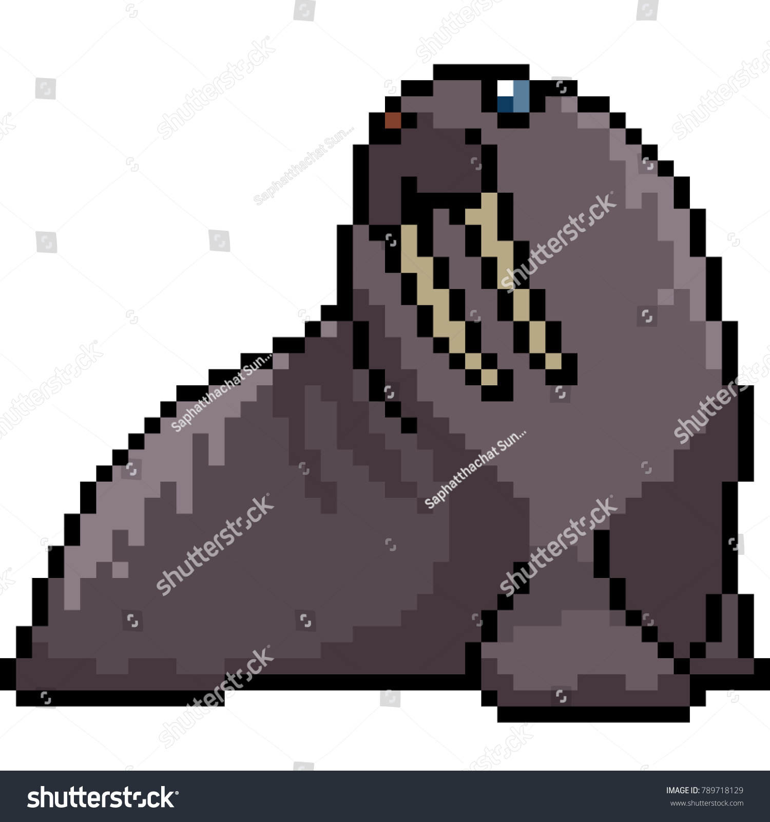 Vector Pixel Art Walrus Isolated Stock Vector (Royalty Free) 789718129