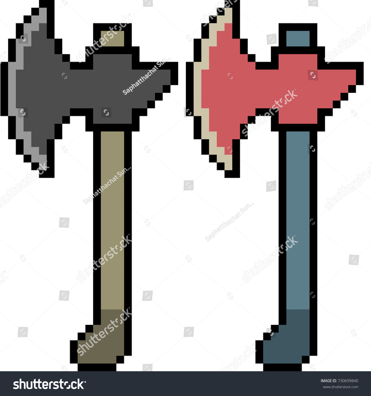 Vector Pixel Art Weapon Axe Isolated: vetor stock (livre de direitos ...