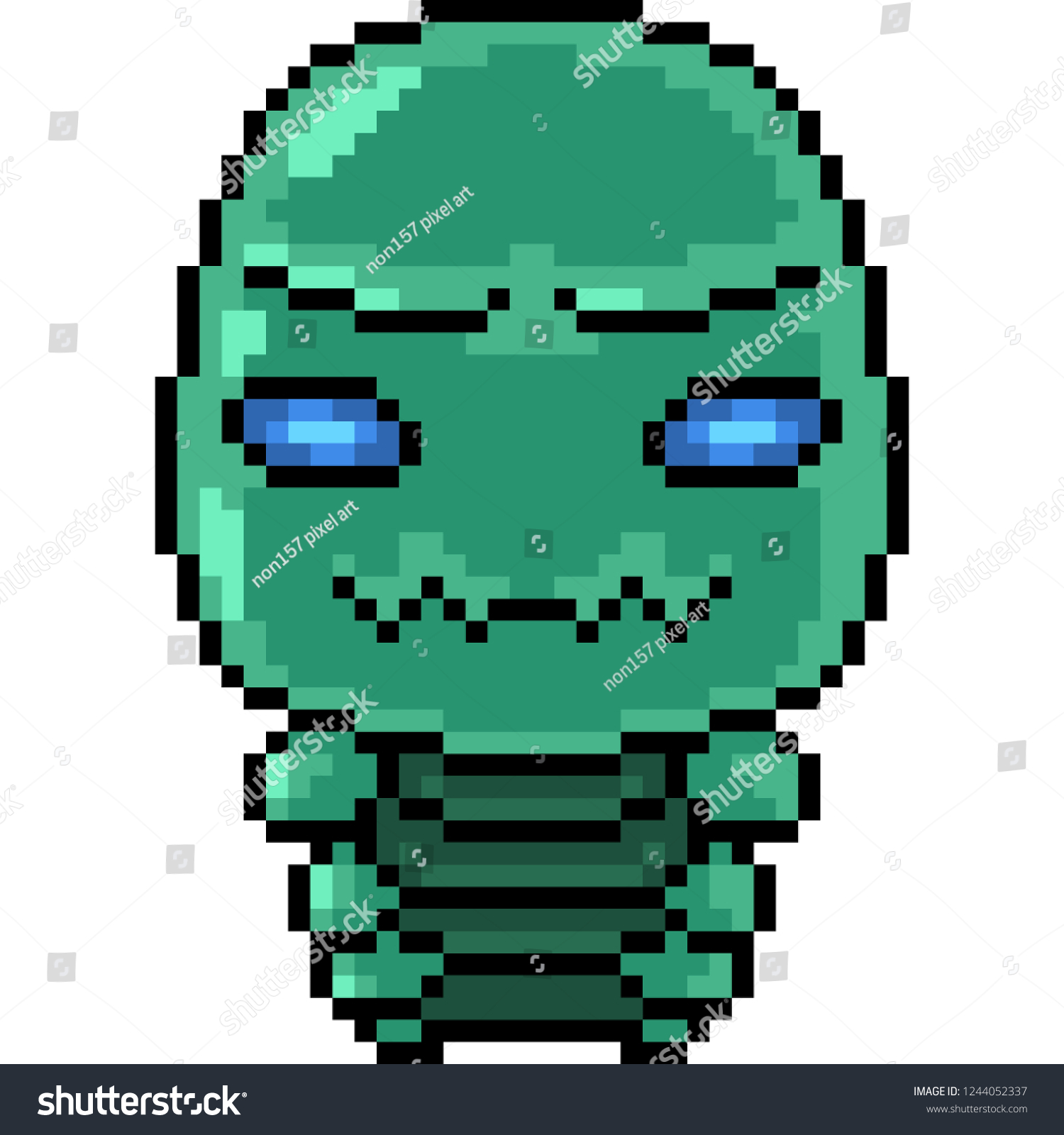 Vector Pixel Art Worm Alien Isolated: vetor stock (livre de direitos ...