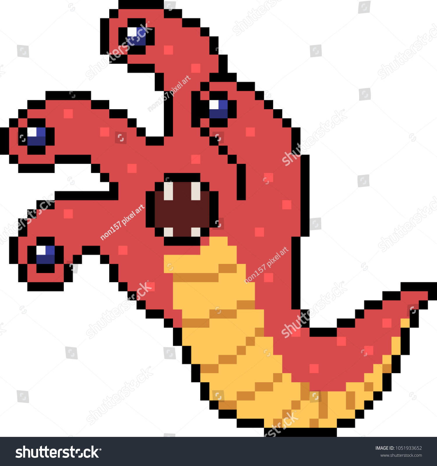 Vector Pixel Art Worm Monster Isolated: vector de stock (libre de ...