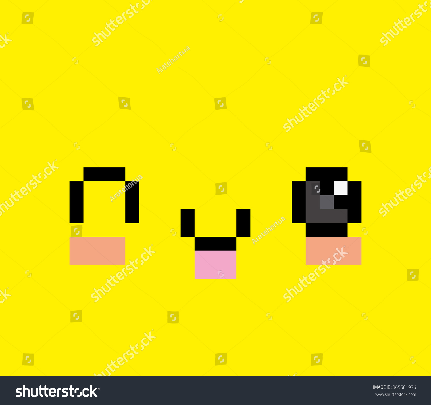 Vector Pixel Cartoon Angry Face Stock Vector (Royalty Free) 365581976 ...