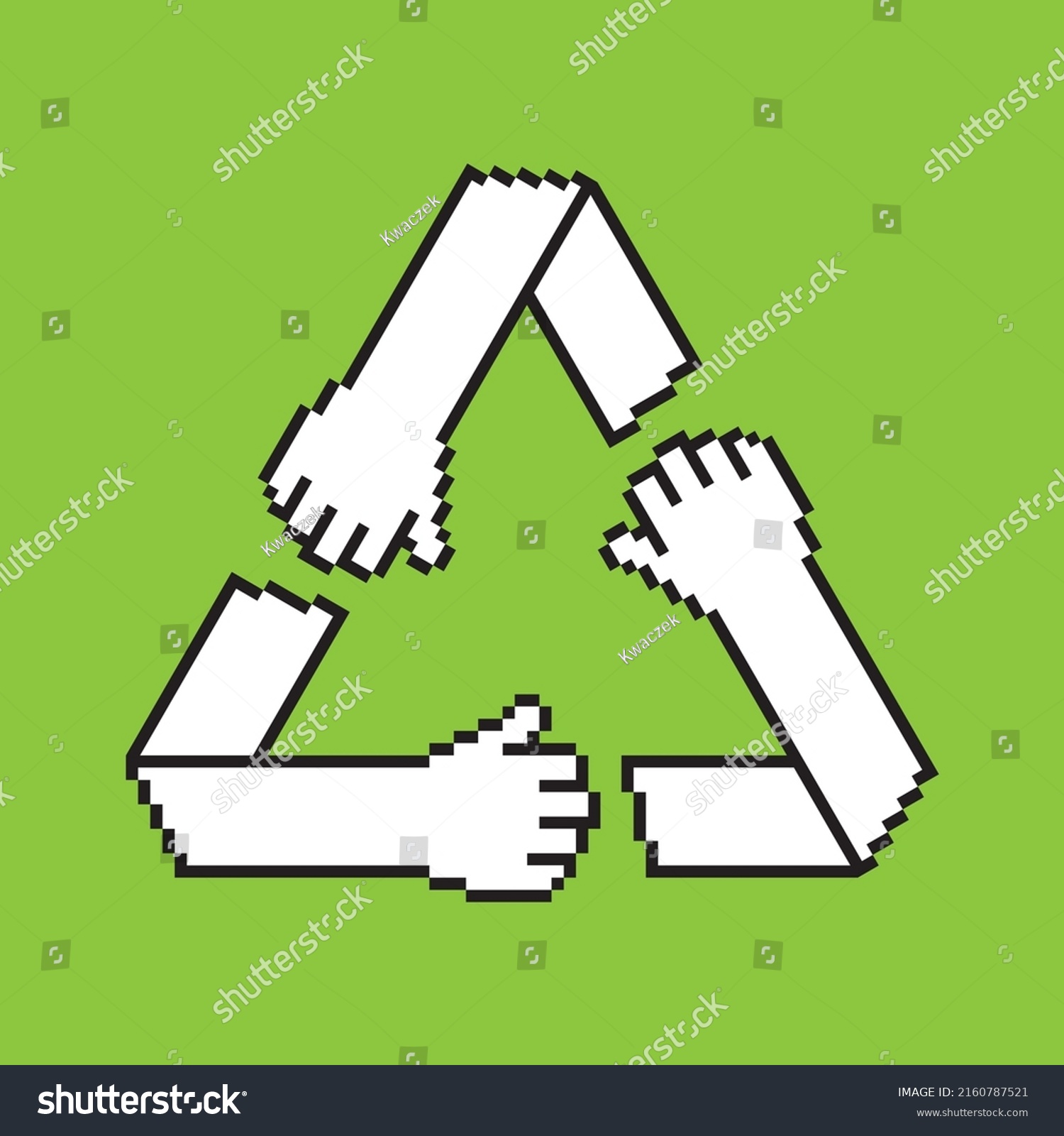 Vector Pixel Cursor Triangle Ecological Line Stock Vector (Royalty Free ...