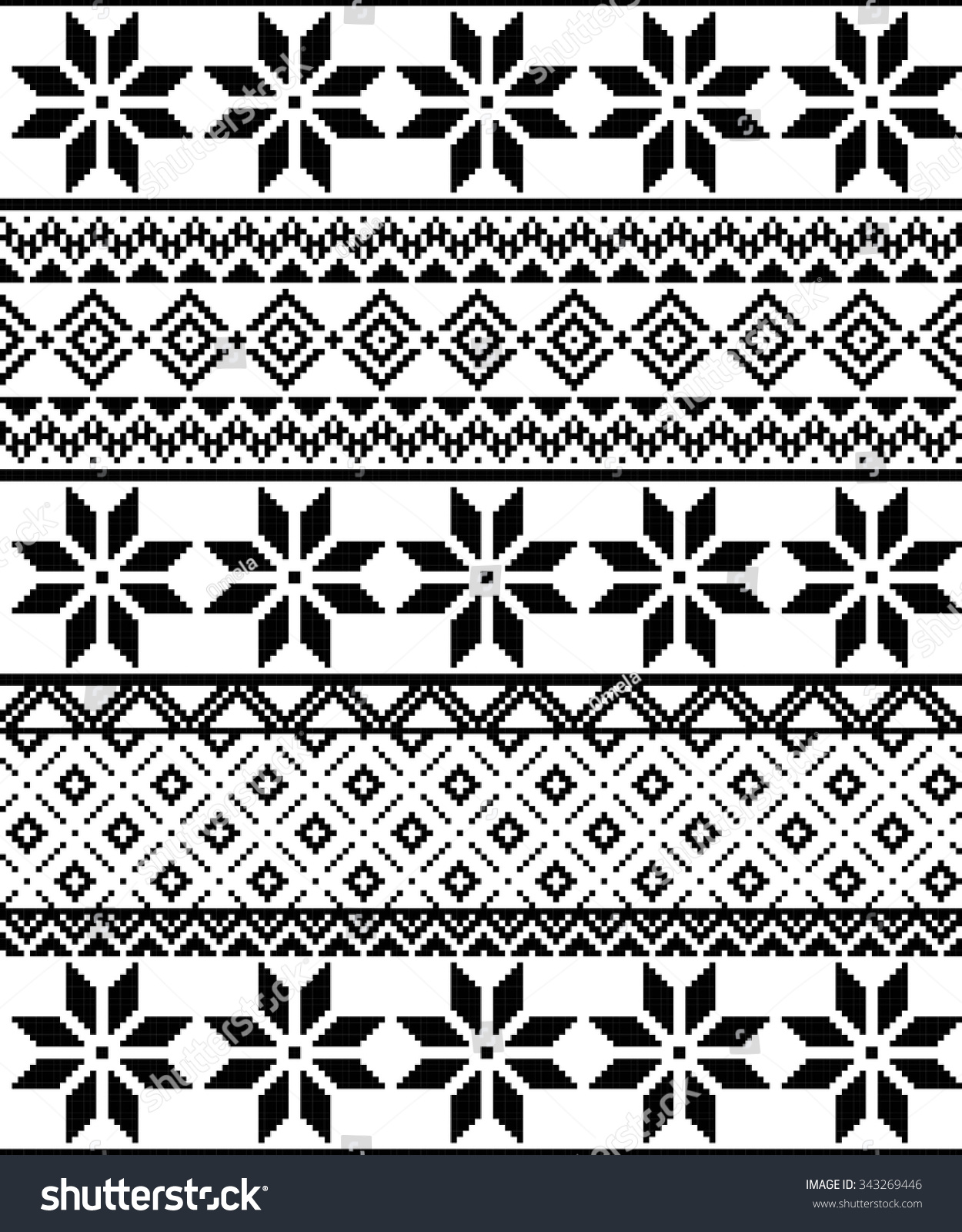 Vector Pixel Seamless Texture Nordic Monochrome Stock Vector (Royalty ...