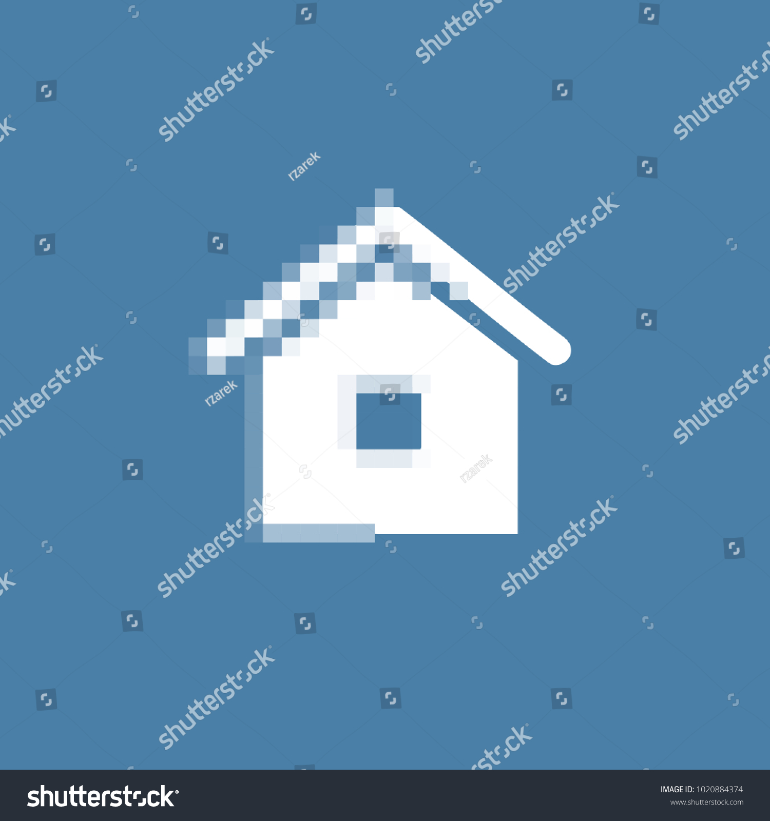 Vector Pixelated Home Icon Stock Vector (Royalty Free) 1020884374