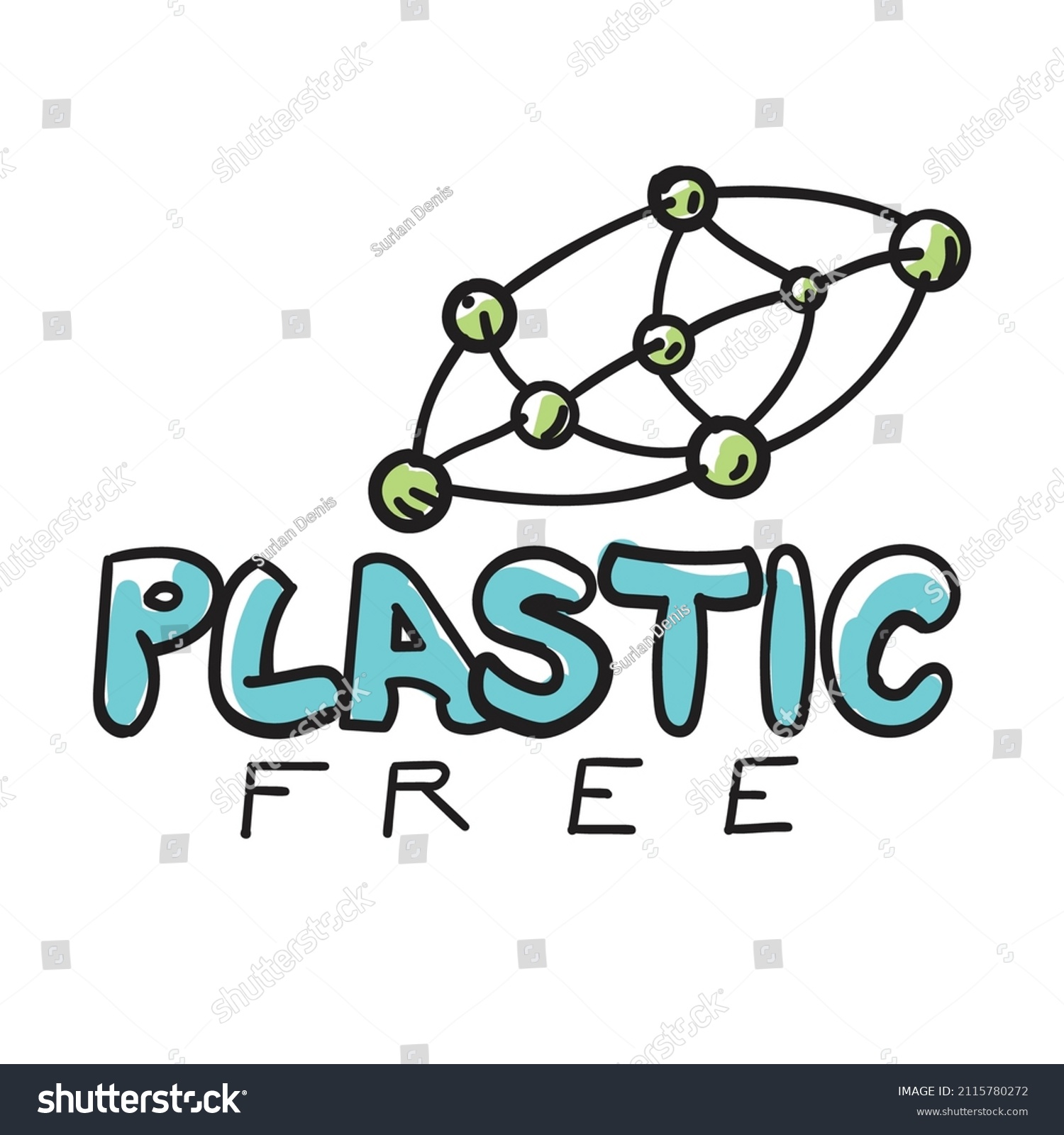Vector Plastic Free Leaf Molecule Logo Stock Vector (Royalty Free ...