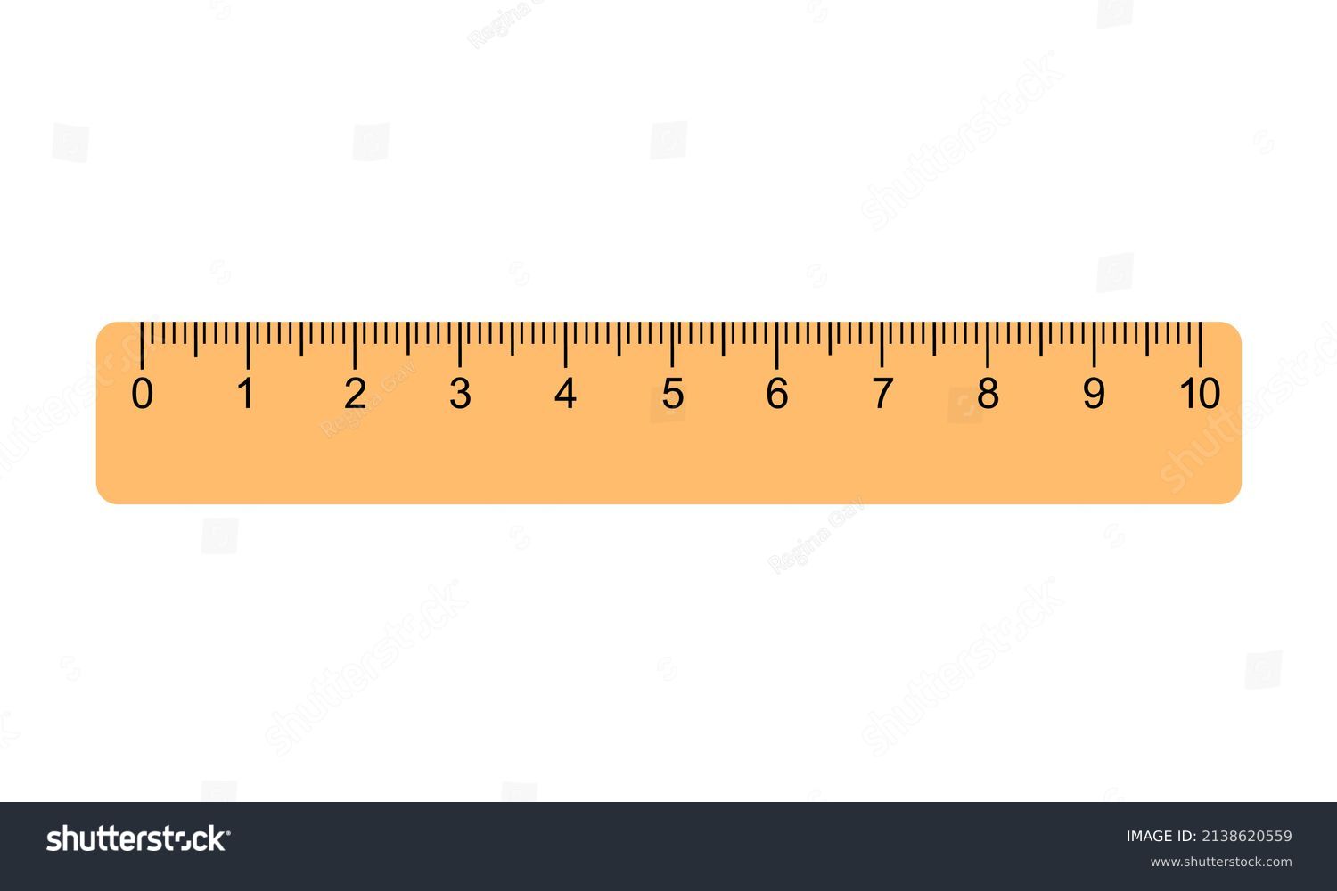 Vector Plastic Ruler 10 Cm Measuring Stock Vector (Royalty Free ...