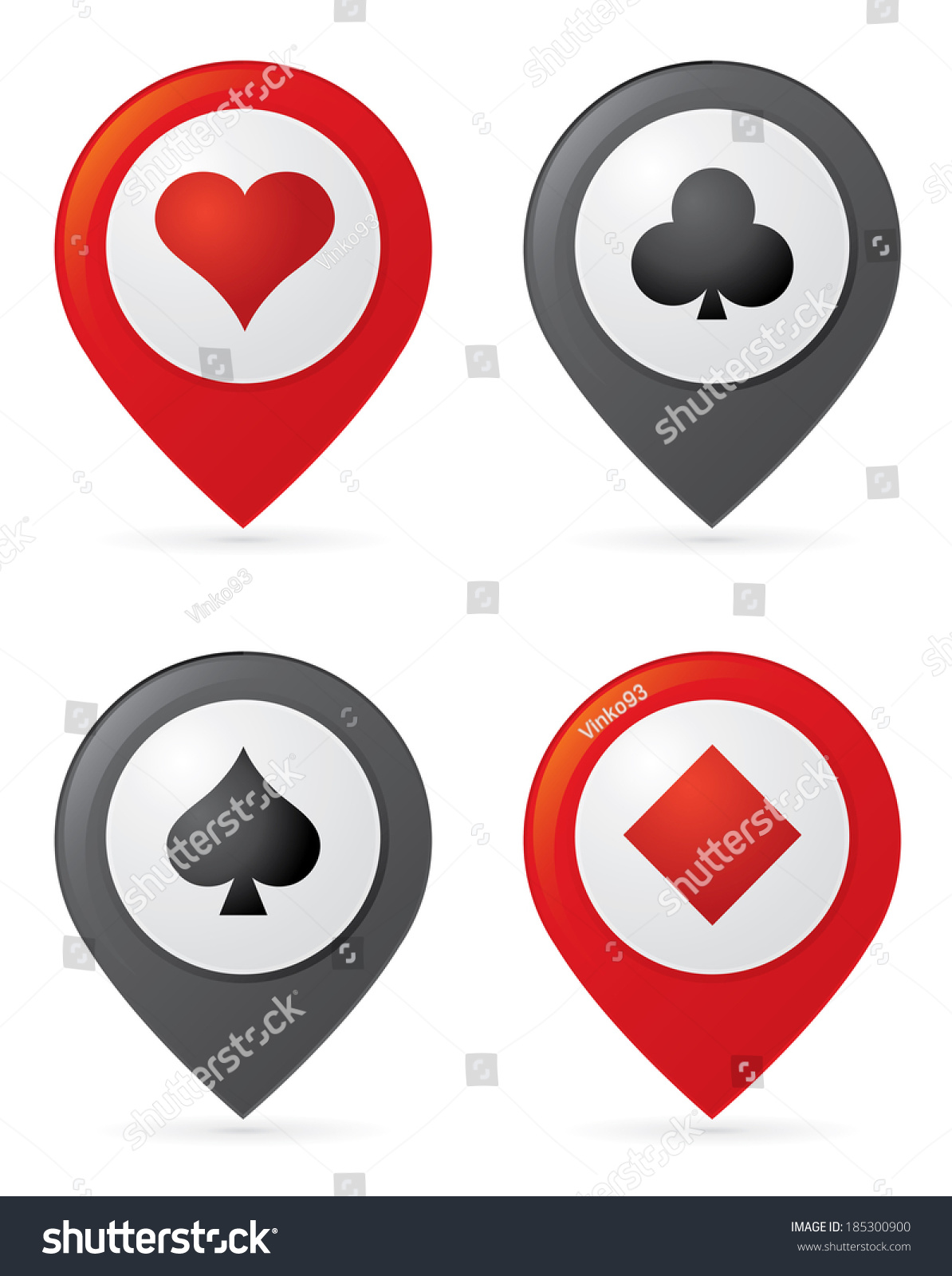 Vector Playing Cards Symbols Pointers Stock Vector (Royalty Free ...