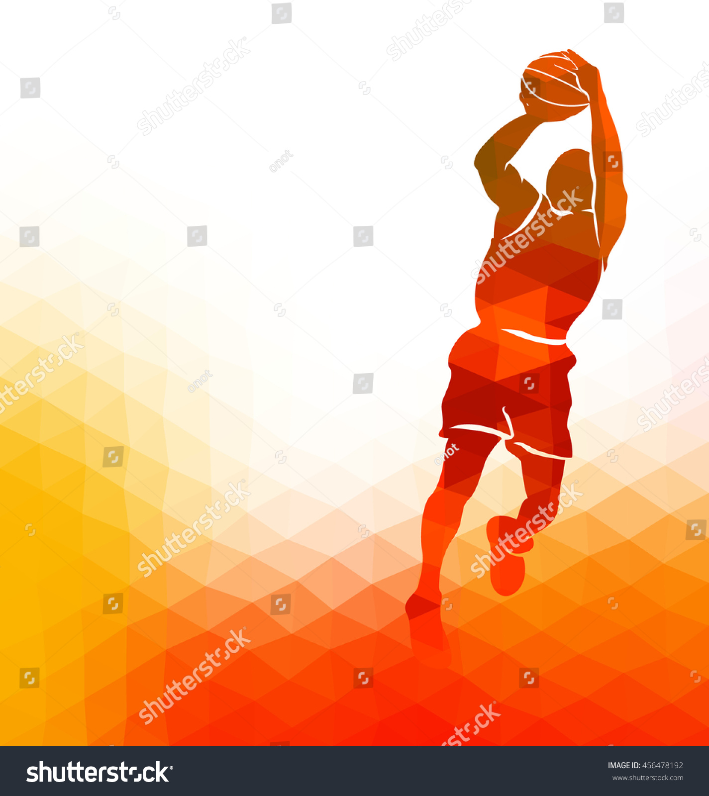 Vector Polygonal Background Basketball Player Vector Stock Vector ...