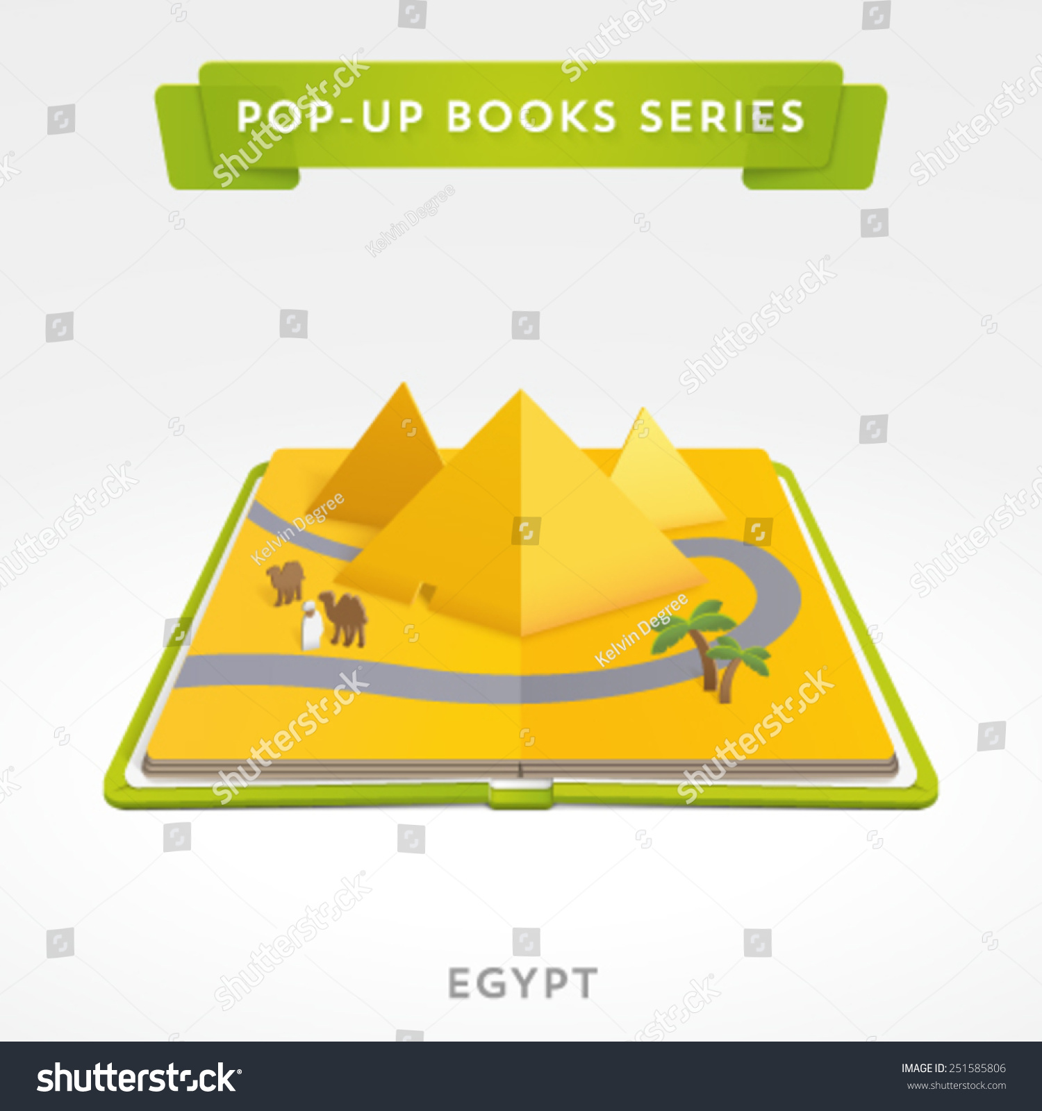 Vector Popup Book Egypt Pyramids Inside Stock Vector (Royalty Free ...