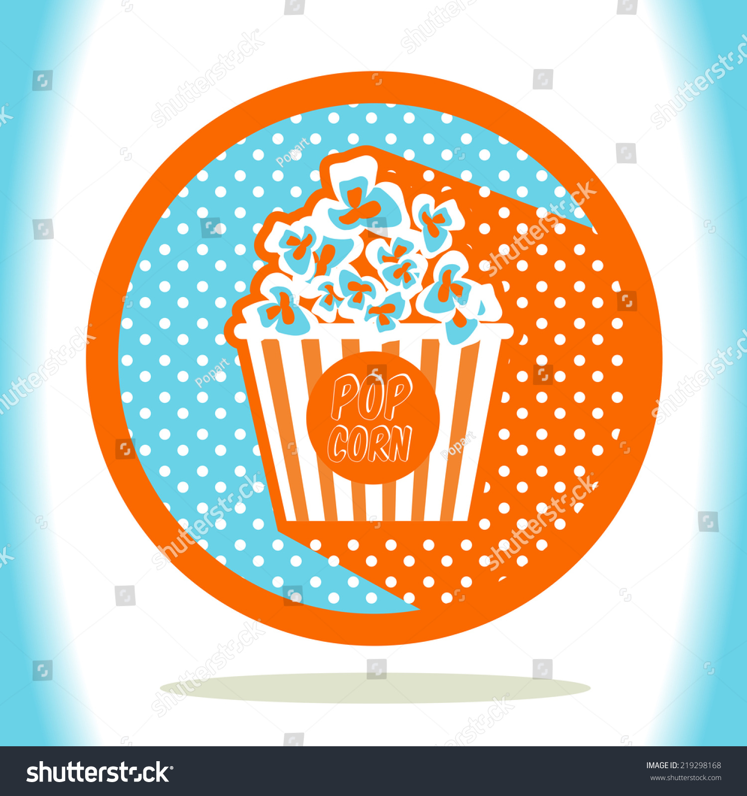 Vector Popcorn Icon Pop Art Stock Vector (Royalty Free) 219298168