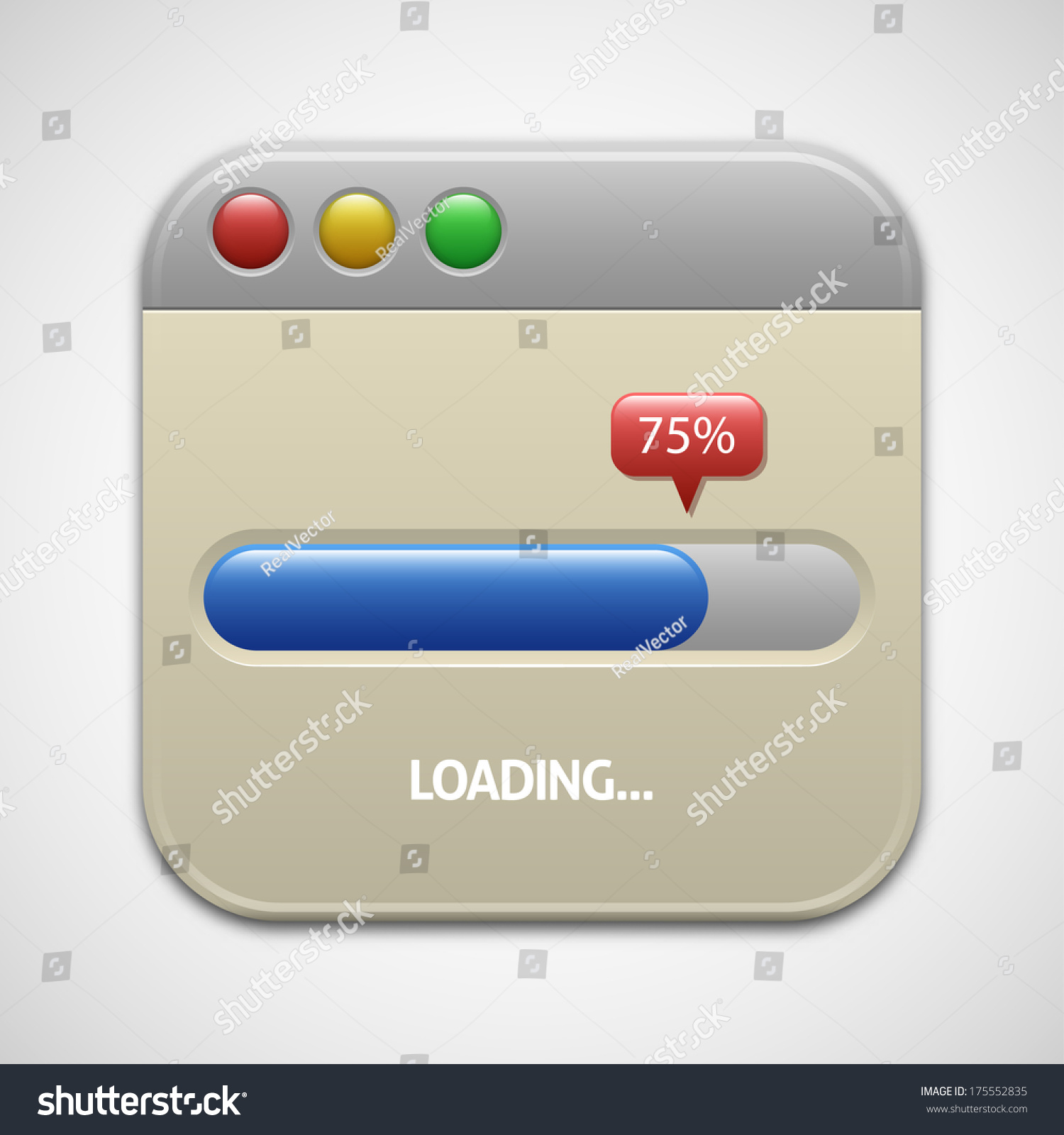 Vector Popup Progress Bar Icon On Stock Vector (Royalty Free) 175552835