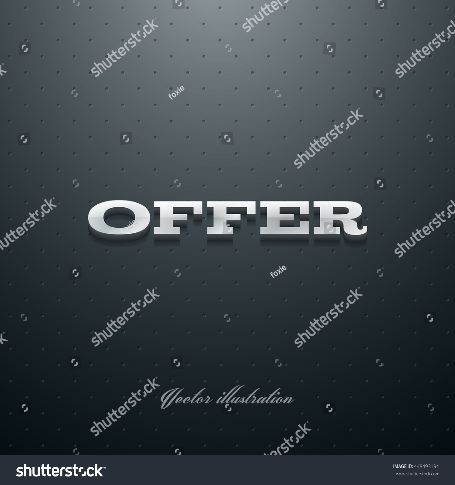 Vector Poster 3d Typography Offer Stock Vector (Royalty Free) 448493194 ...