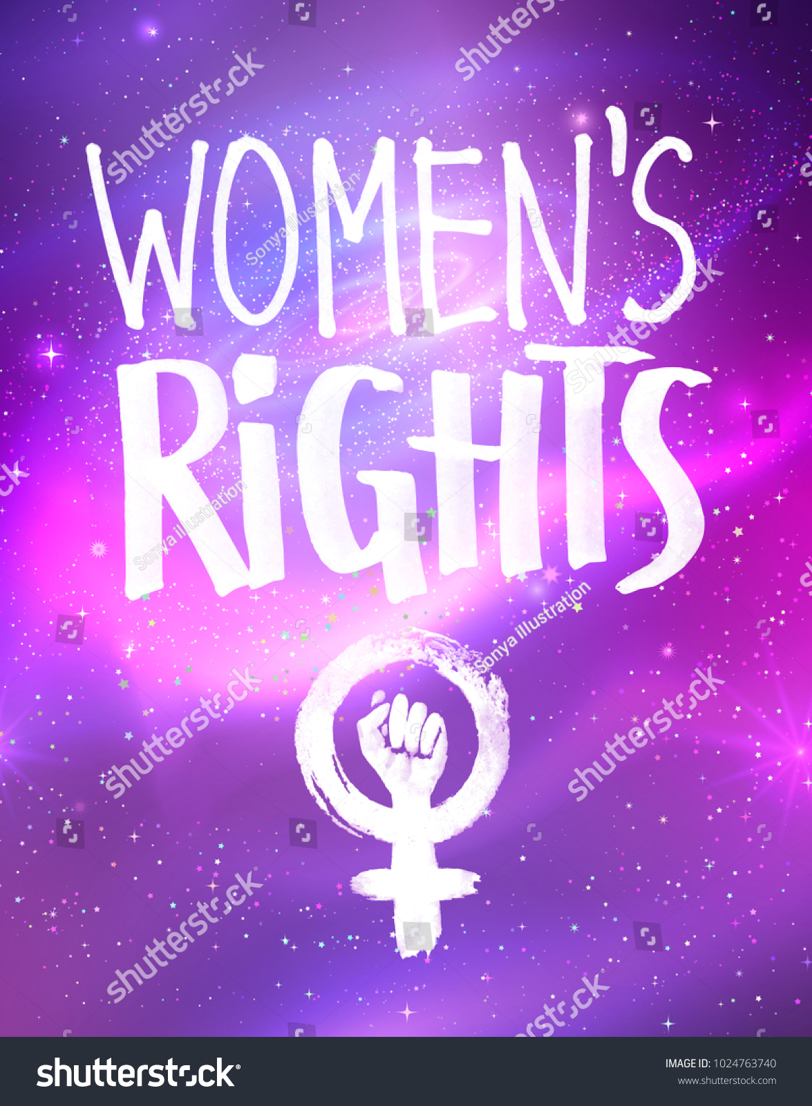 Vector Poster Womens Rights Lettering Feminism Stock Vector Royalty