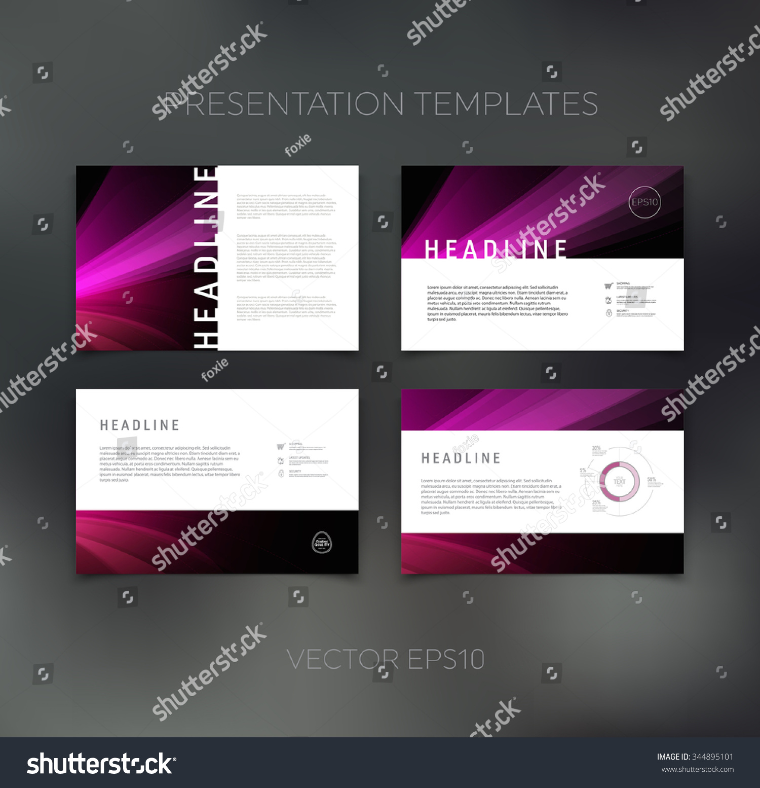 Vector Presentation Design Templates Collection Abstract Stock Vector ...