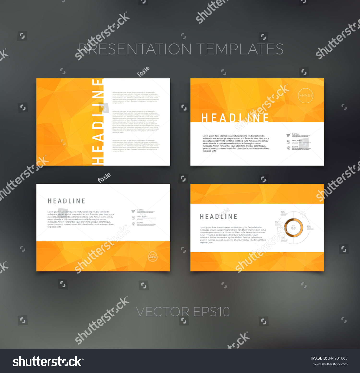 Vector Presentation Design Templates Collection Geometric Stock Vector ...