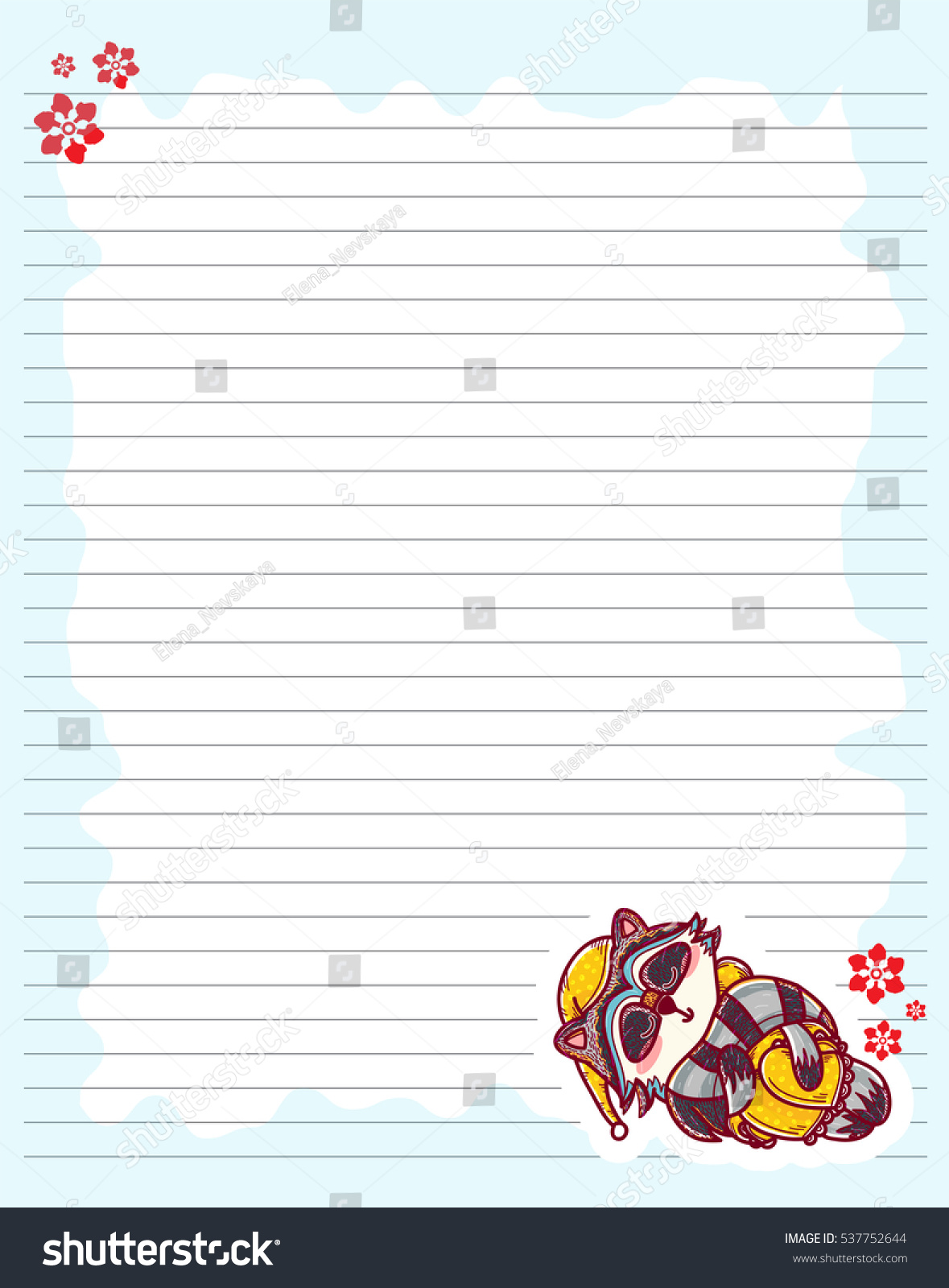 Vector Printing Paper Note Cute Paper Stock Vector (Royalty Free ...