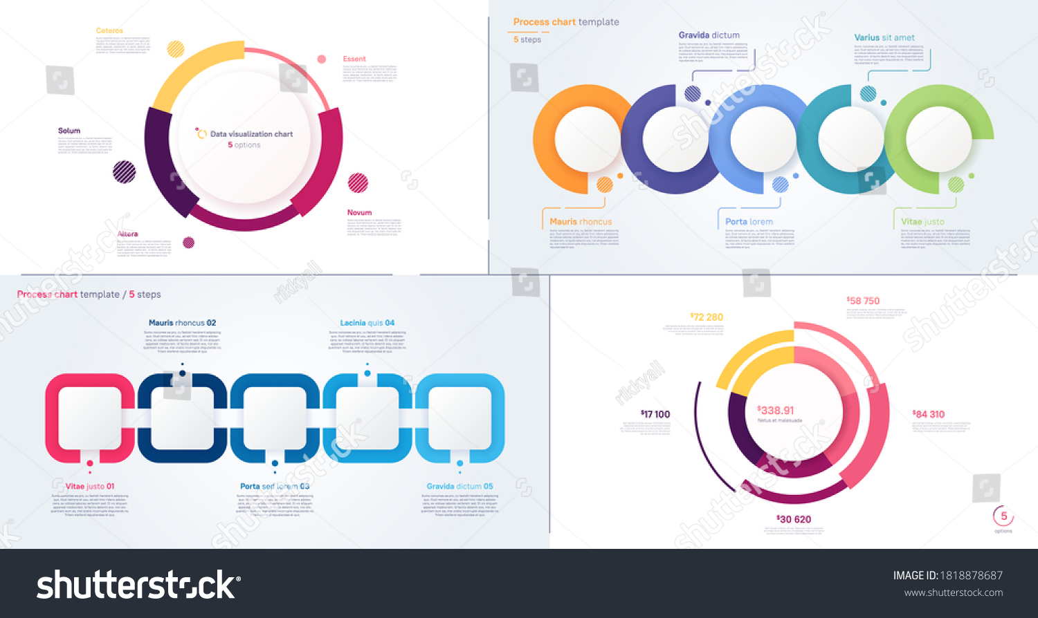 Vector Process Circle Chart Designs Modern Stock Vector (Royalty Free ...