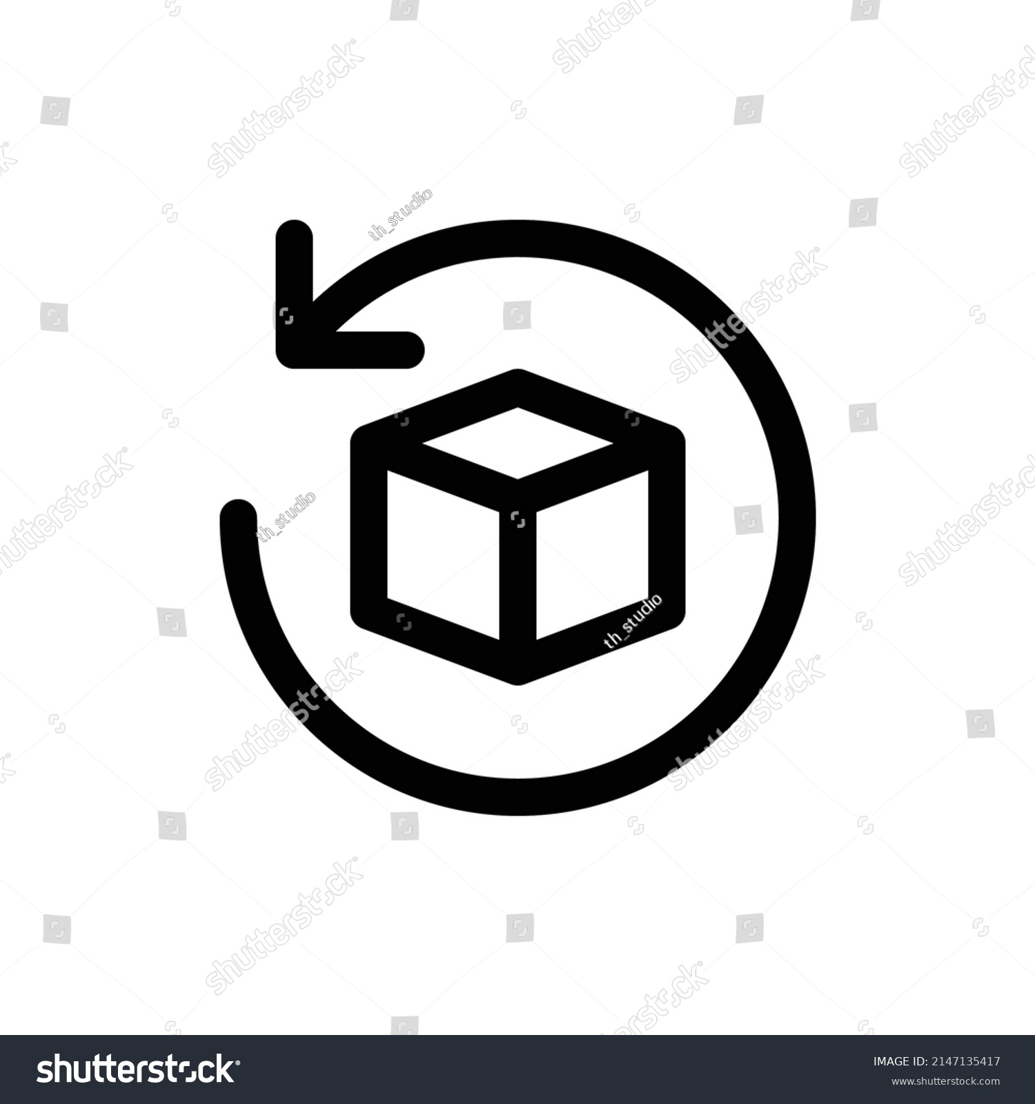 Vector Product Return Icon Outline Black Stock Vector (Royalty Free ...