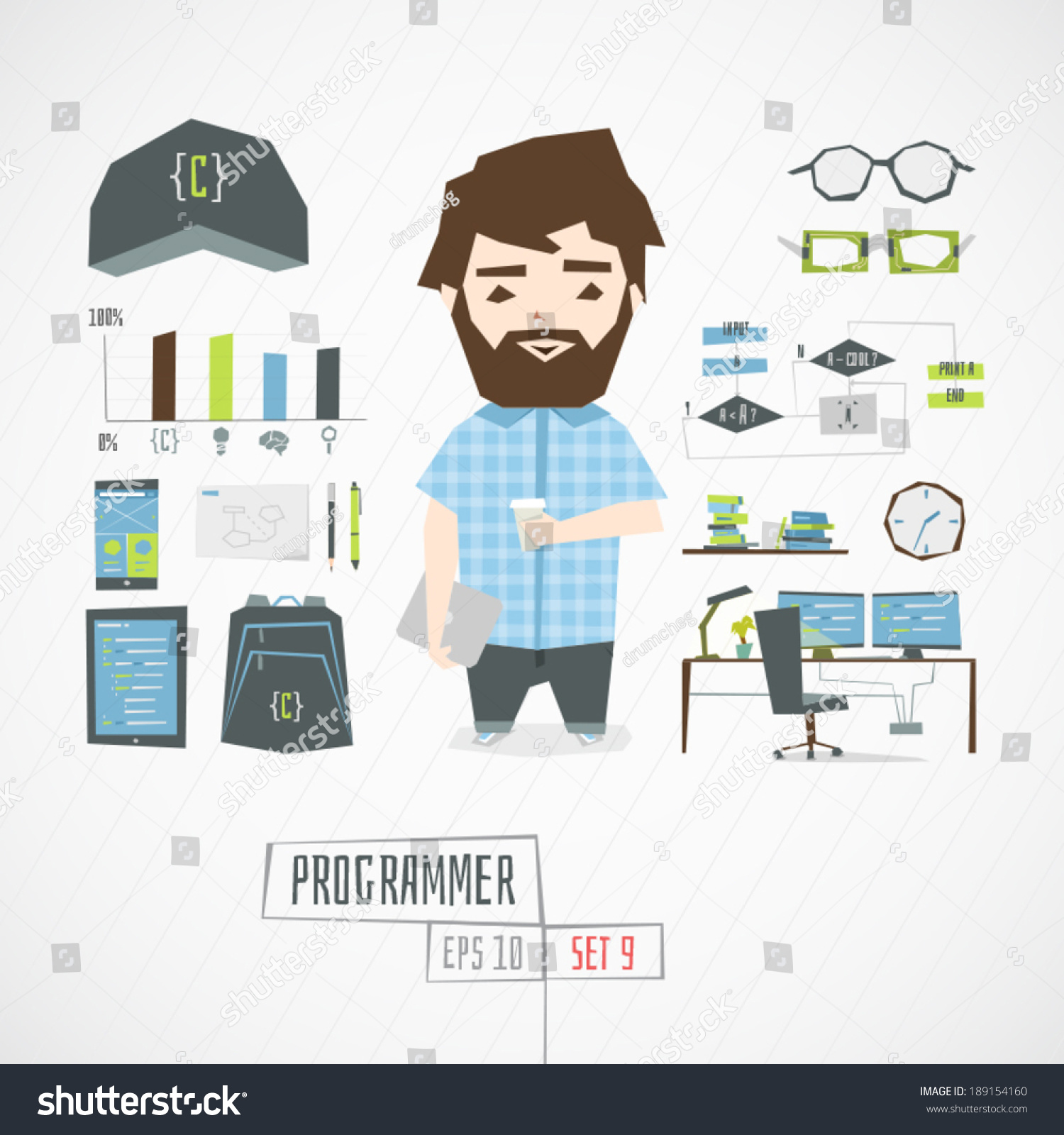 Vector Programmer Character Illustration Stock Vector (Royalty Free ... Vector Programmer Character Illustration Stock Vector (Royalty Free ...