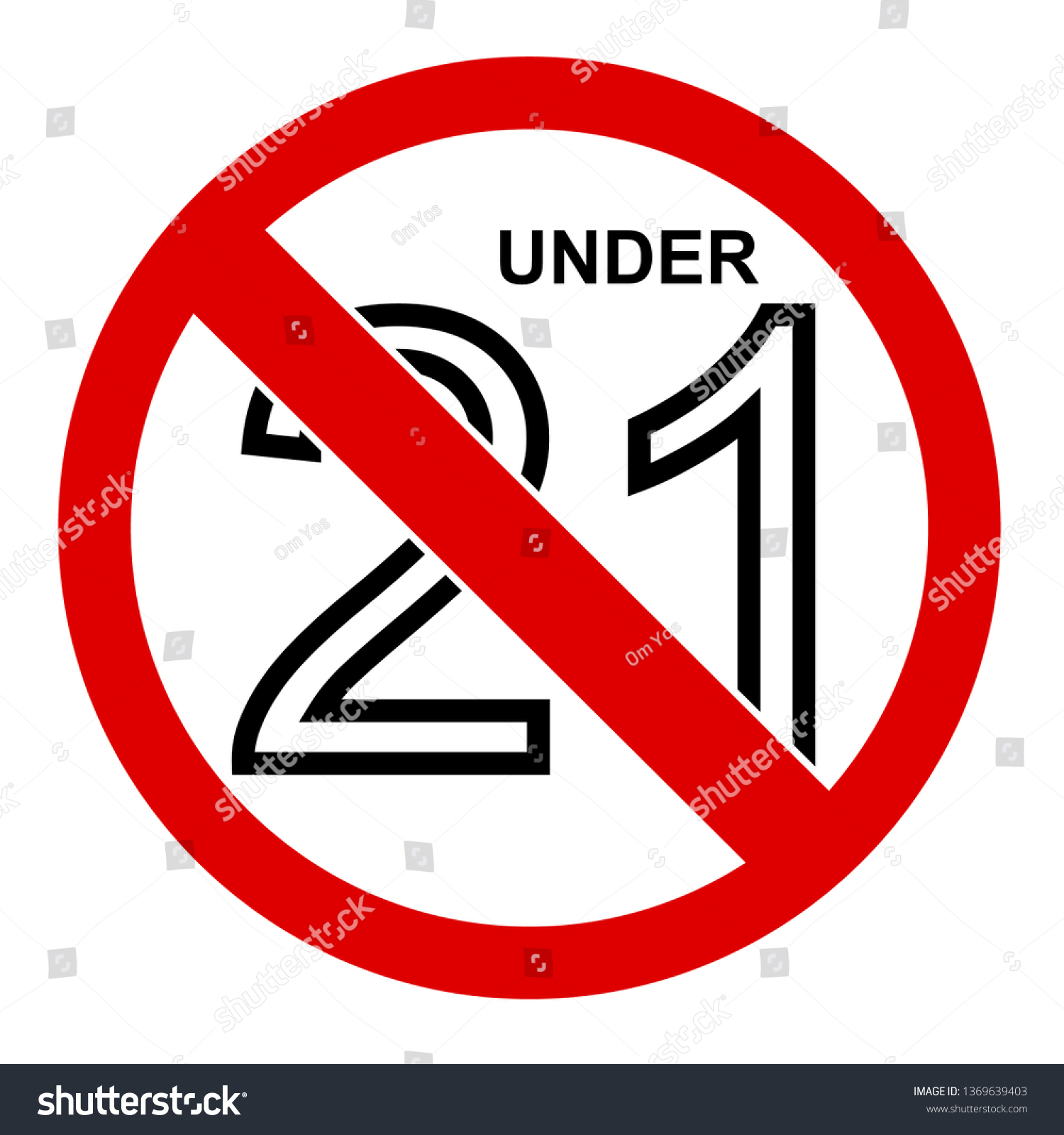 Vector Prohibited Sign Not Allowed Under: vector de stock (libre de ...