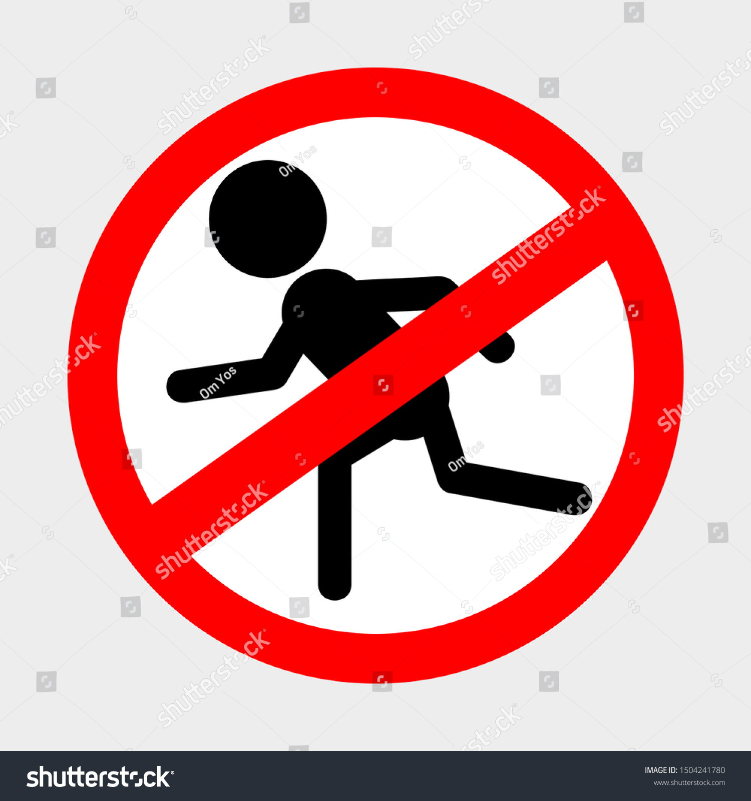 Vector Prohibition Sign Do Not Running: vector de stock (libre de ...