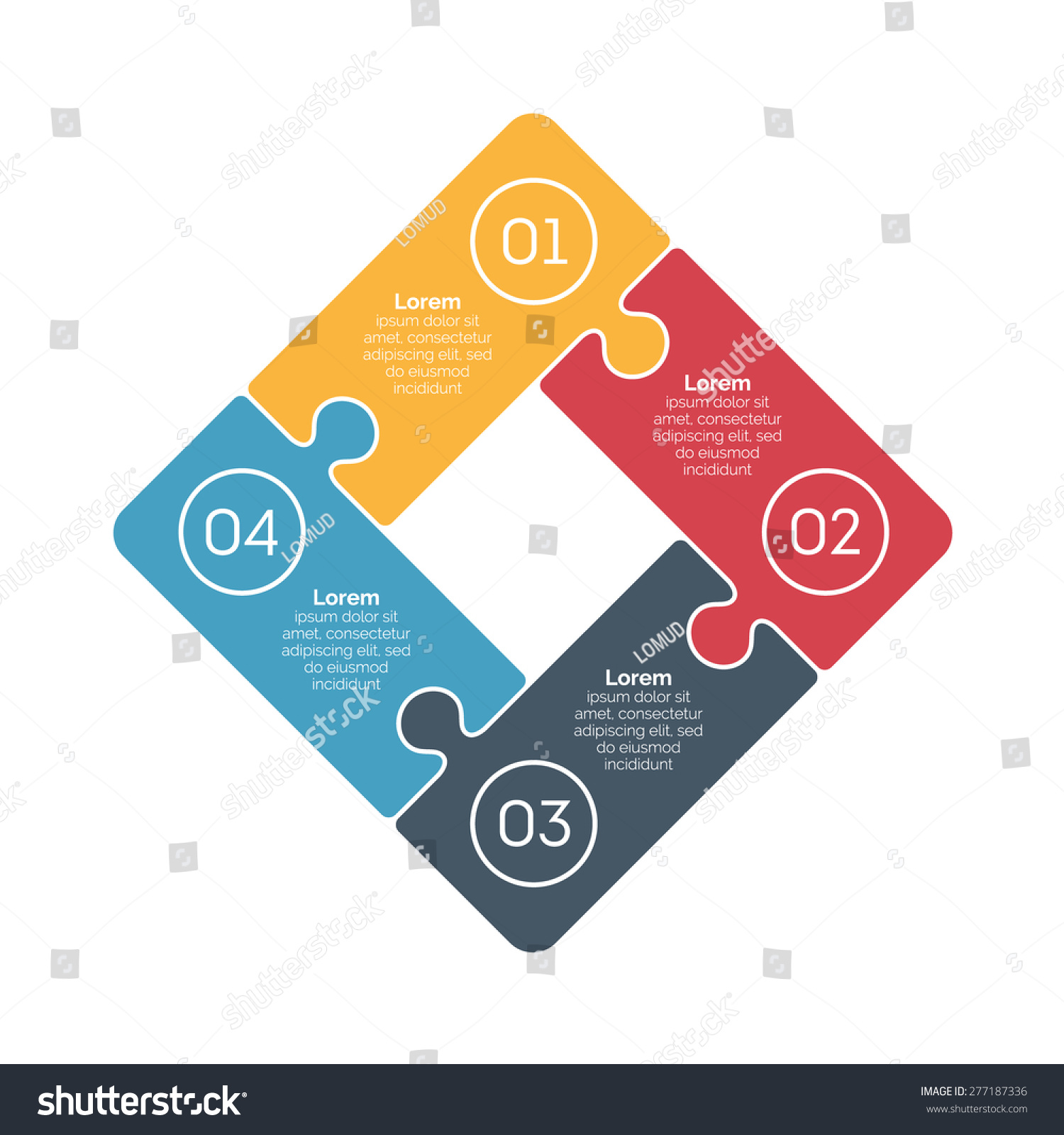 Vector Puzzle Infographic Design Elements Template Stock Vector ...