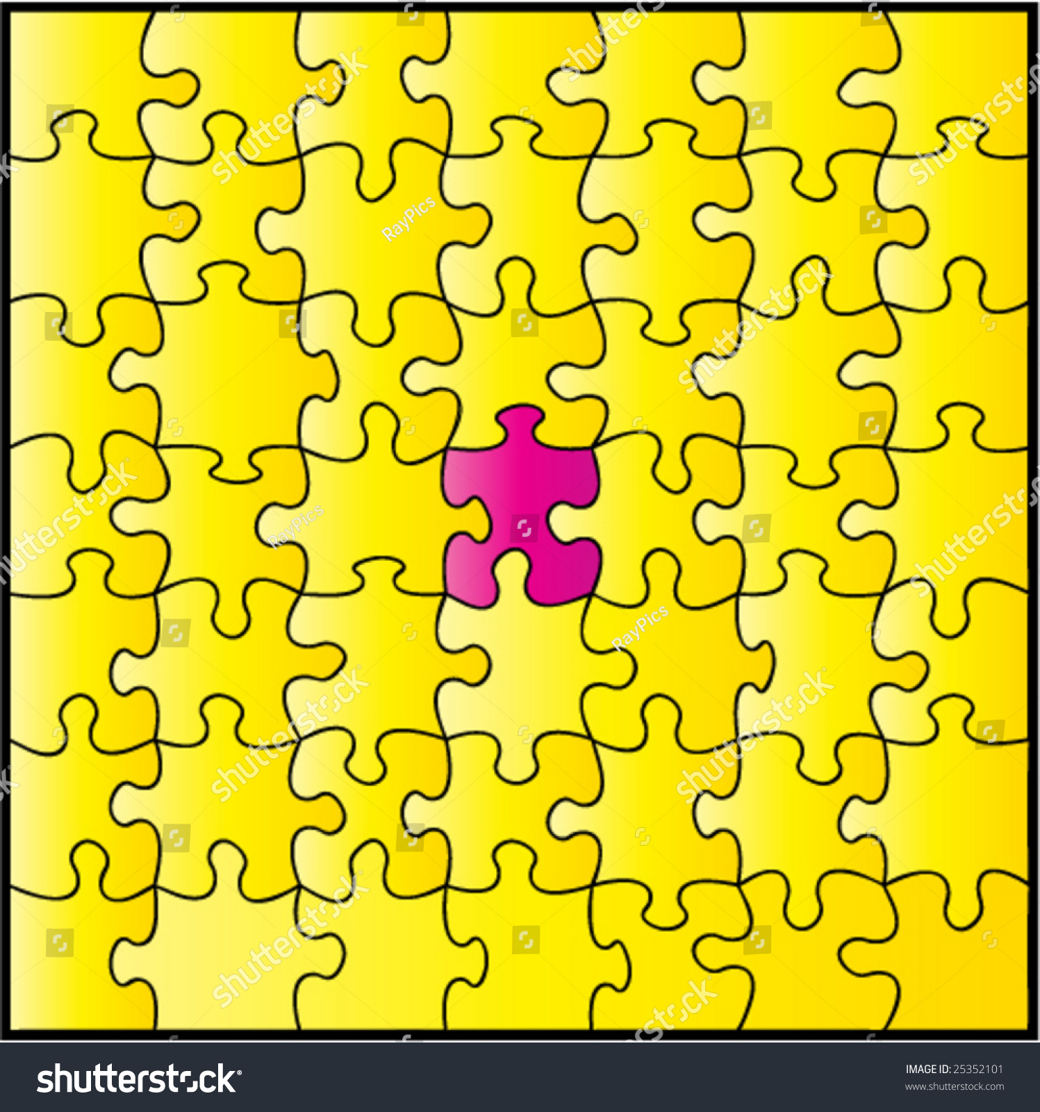Vector Puzzle One Piece Different Stock Vector (Royalty Free) 25352101 ...