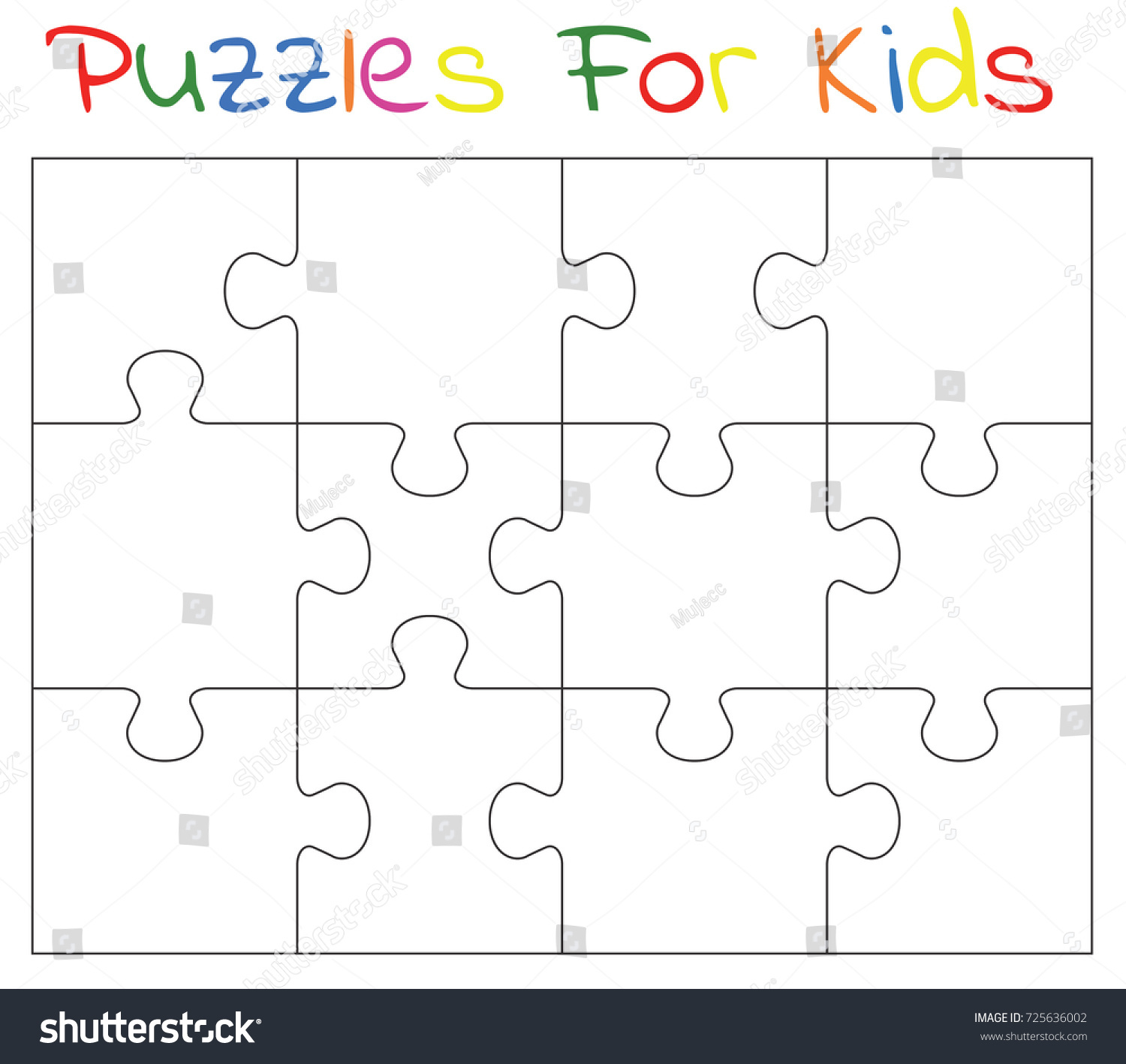 Vector Puzzles Kids Stock Vector (Royalty Free) 725636002 | Shutterstock