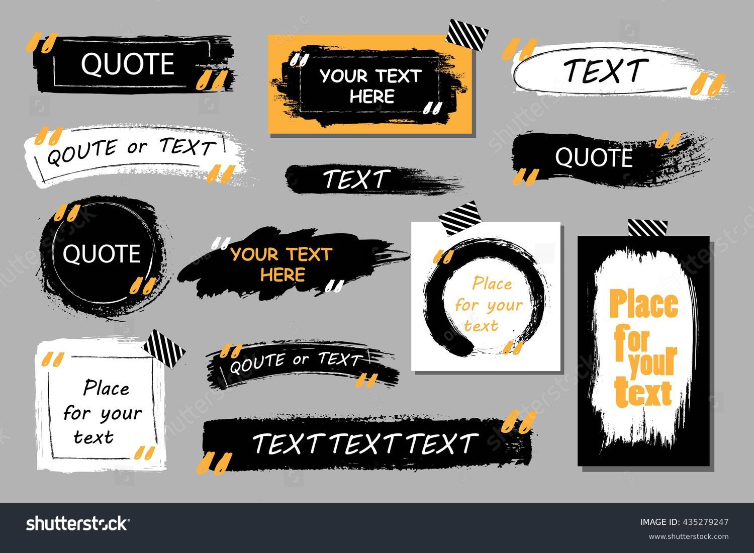 Vector Quote Boxes Collection Hand Drawn Stock Vector (Royalty Free ...