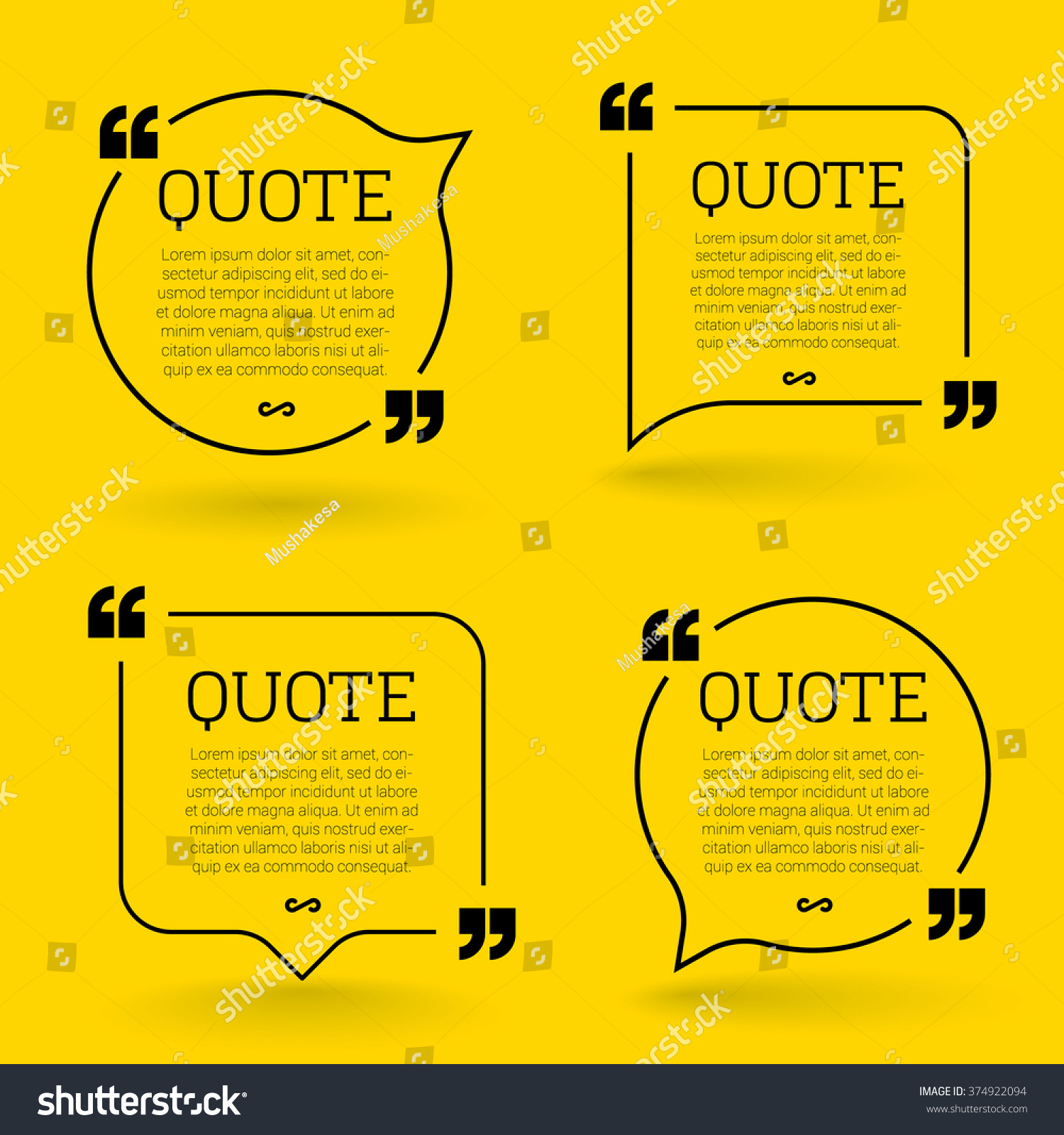 Vector Quote Mock Quote Speech Bubble Stock Vector (Royalty Free) 374922094