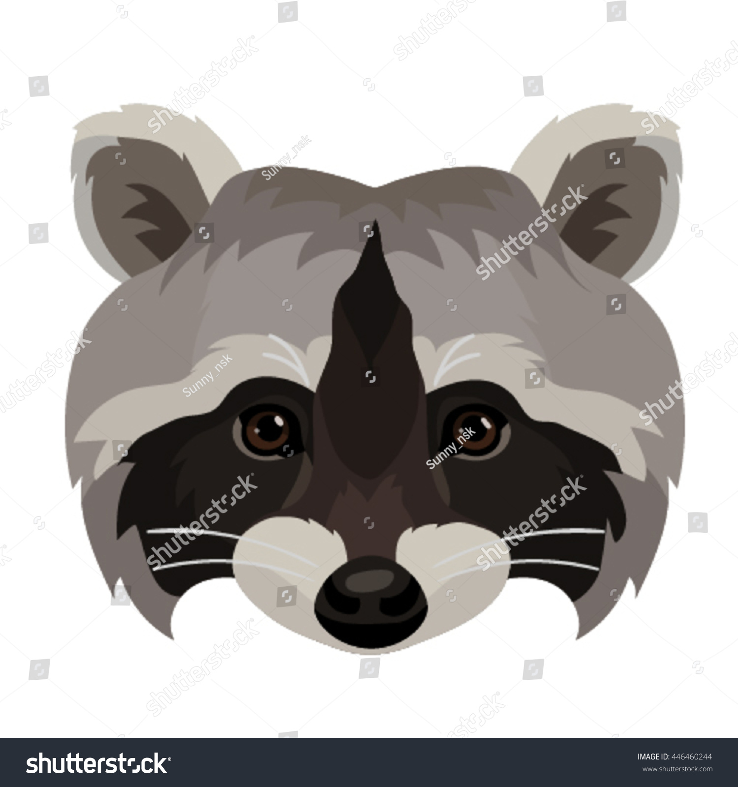 Vector Raccoon Face Icon Stock Vector (Royalty Free) 446460244