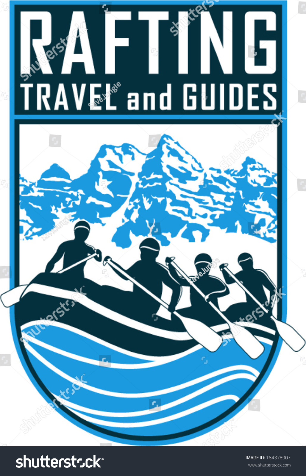 Vector Rafting Emblem Labels - 184378007 : Shutterstock