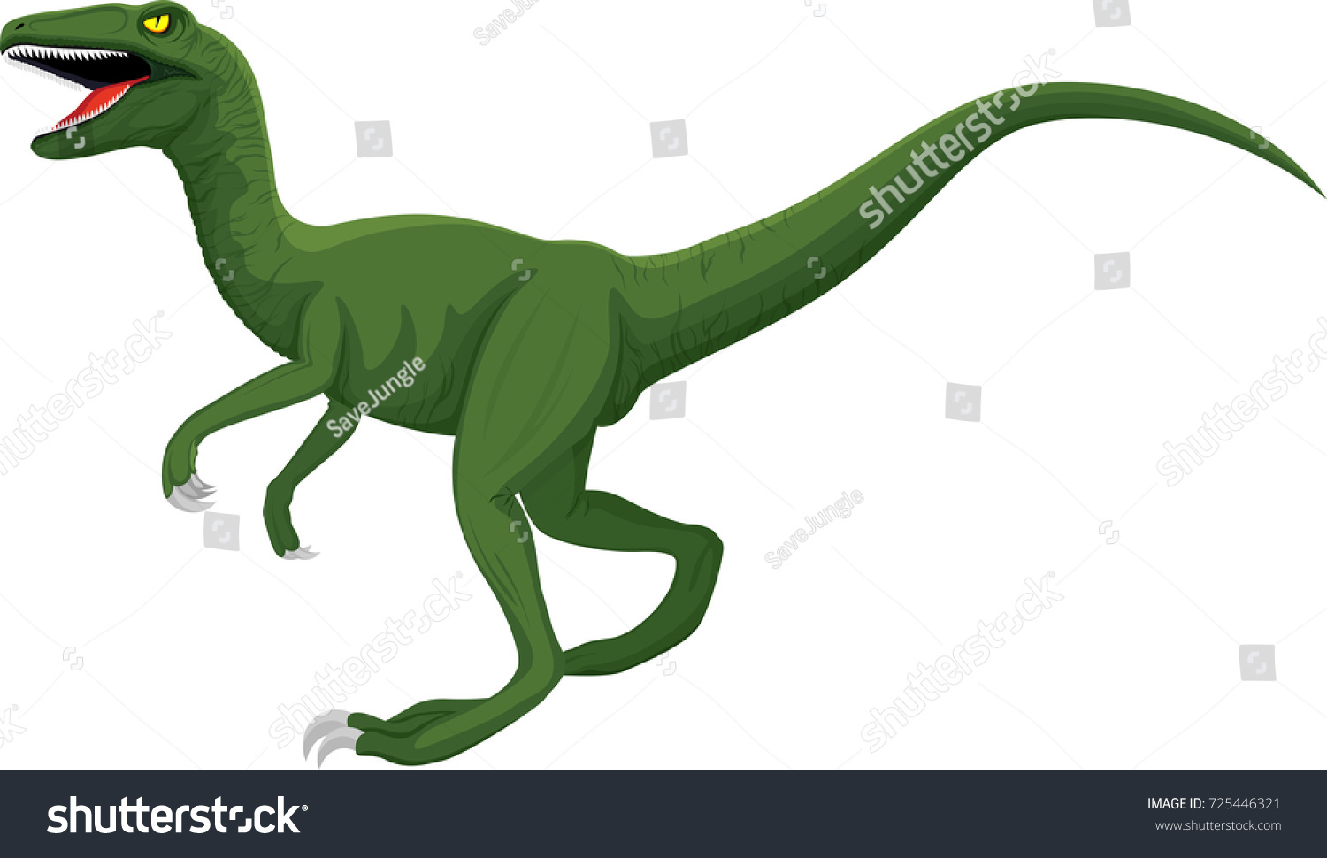 Vector Raptor Dinosaur Illustration Stock Vector (Royalty Free) 725446321