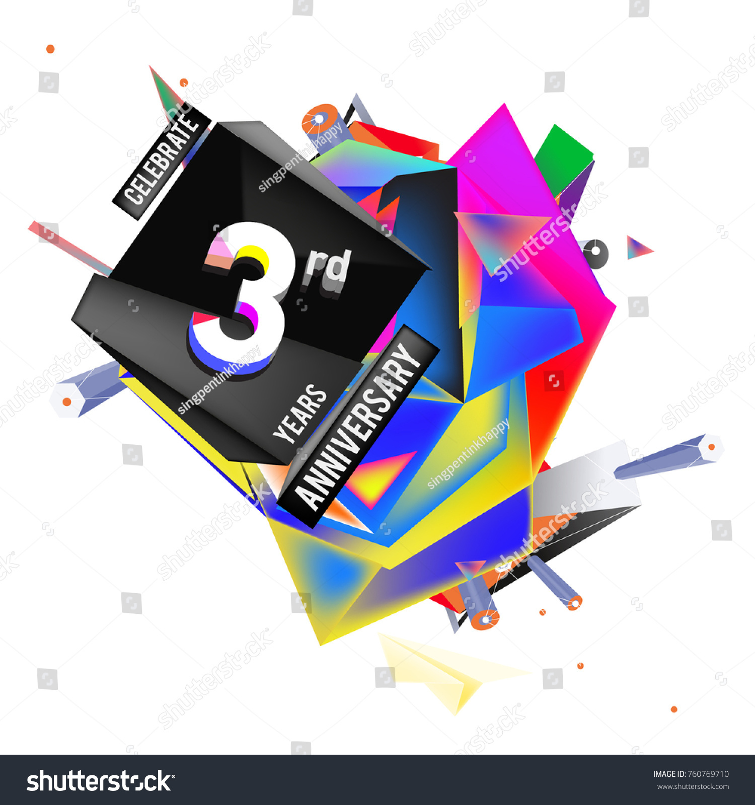 Vector 3rd Anniversary Logo Colorful Background Stock Vector (Royalty Free) 760769710 | Shutterstock