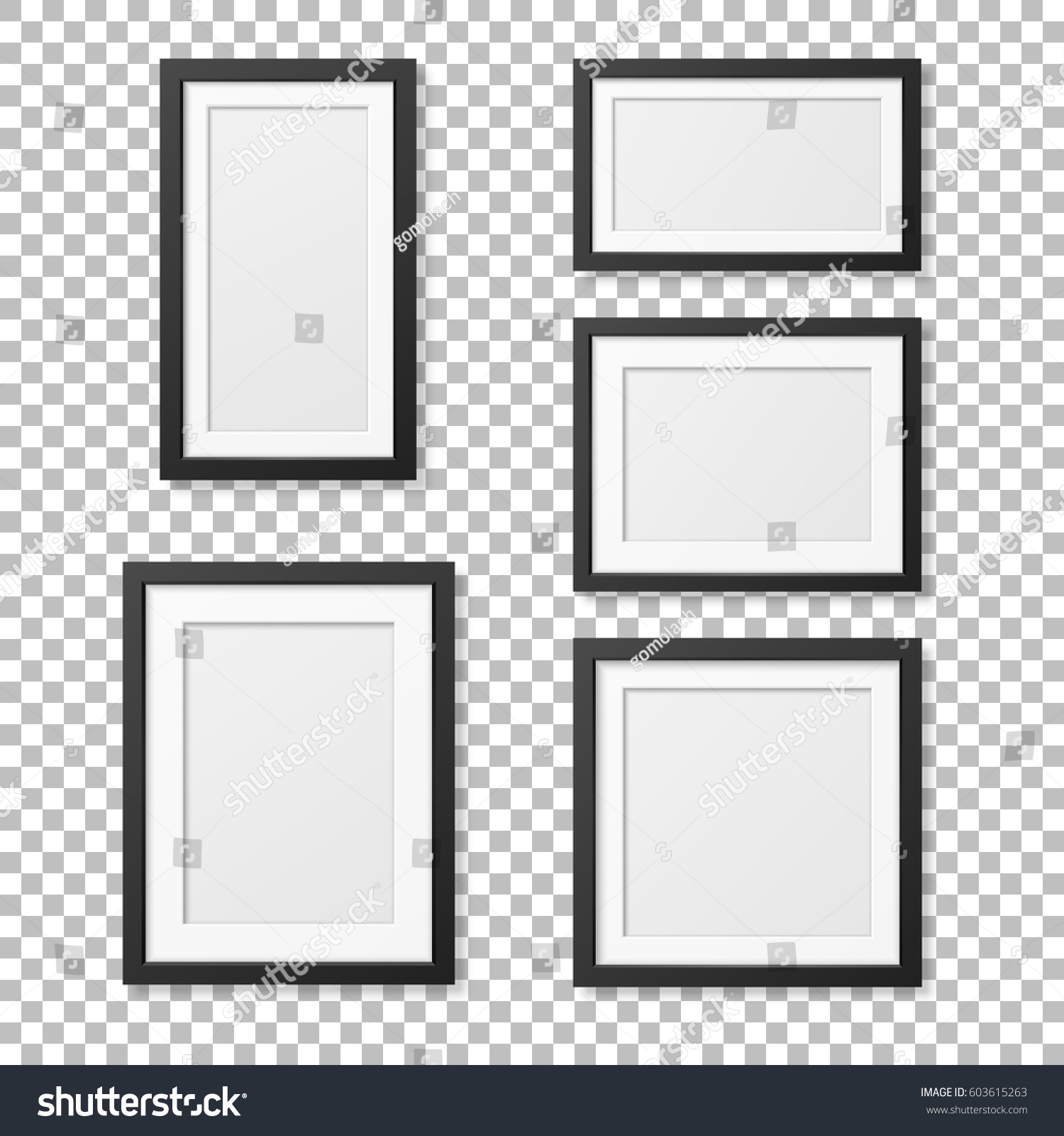 Vector Realistic Blank Picture Frame Template Stock Vector (Royalty ...