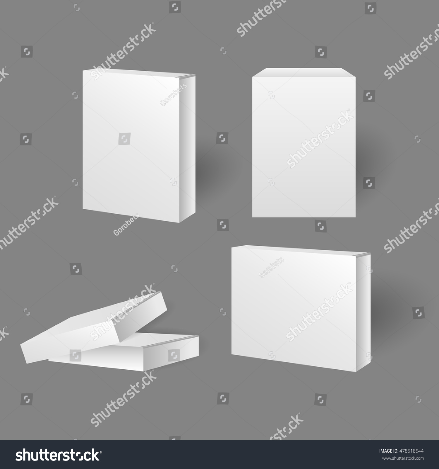 Vector Realistic Box Packs Set Shadow Stock Vector (Royalty Free) 478518544