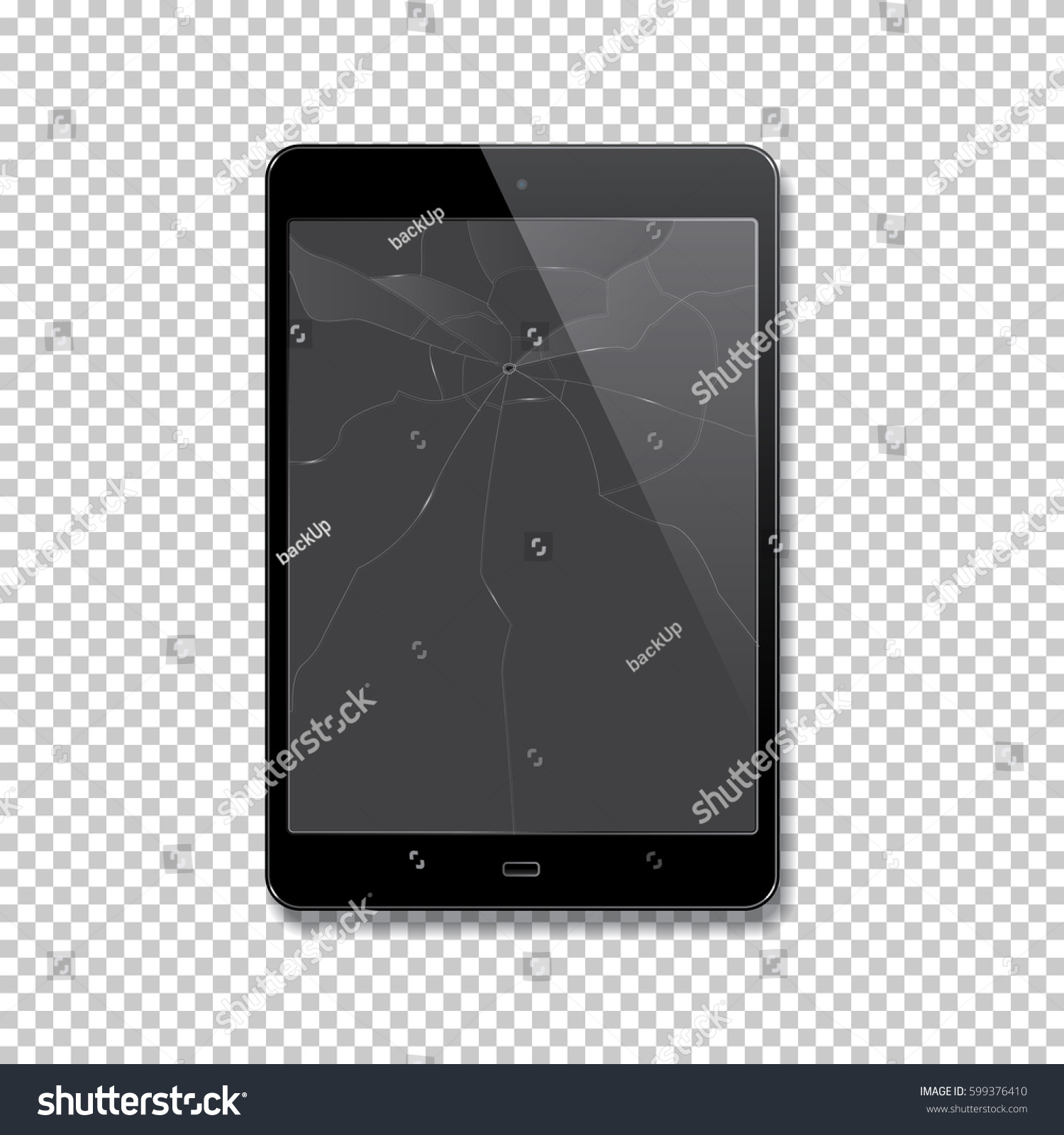 Vector Realistic Broken Tablet Isolated On Stock Vector (Royalty Free ...