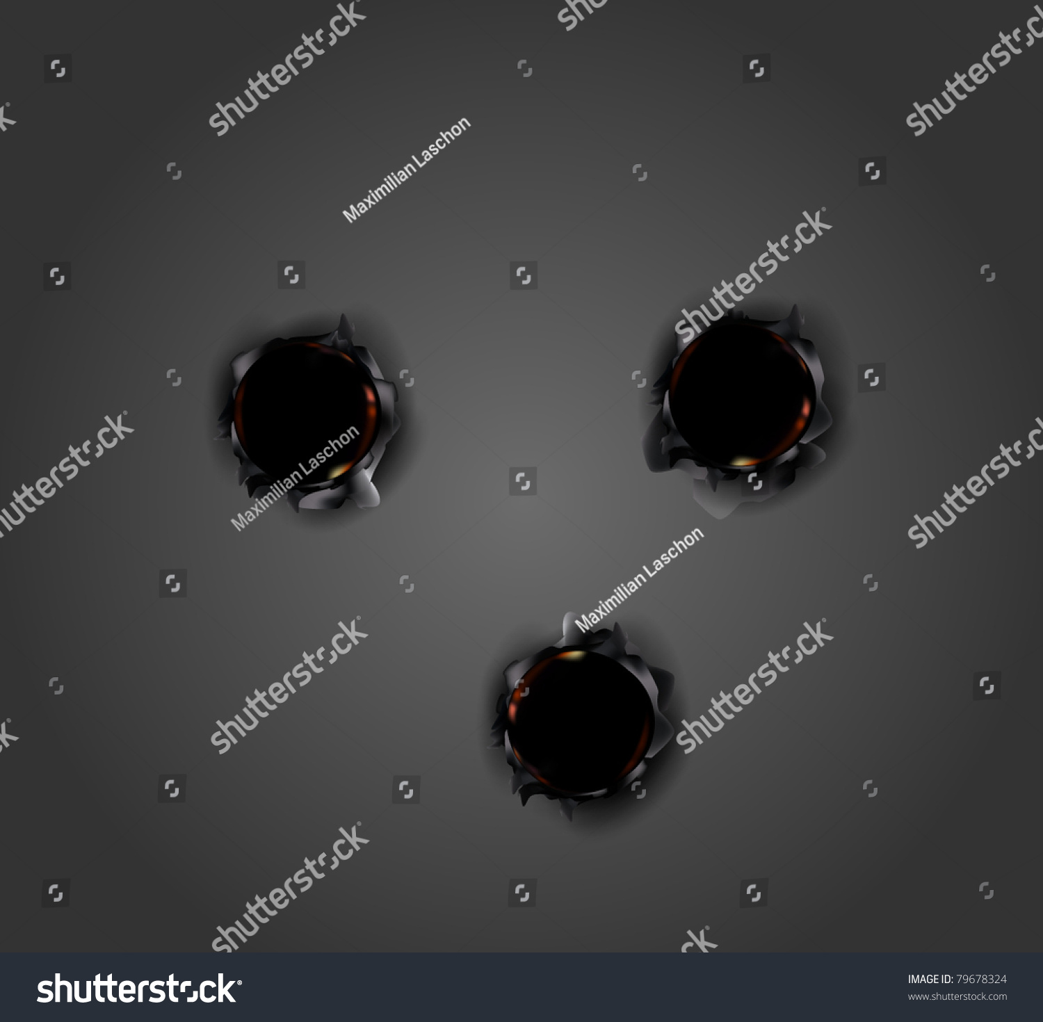 Vector Realistic Bullet Holes Stock Vector (Royalty Free) 79678324